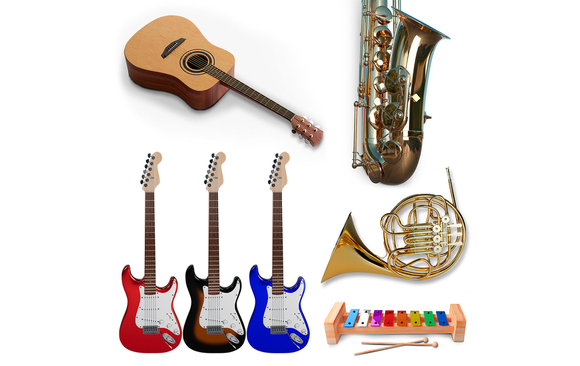 Musical Instruments Collection Package | CGTrader