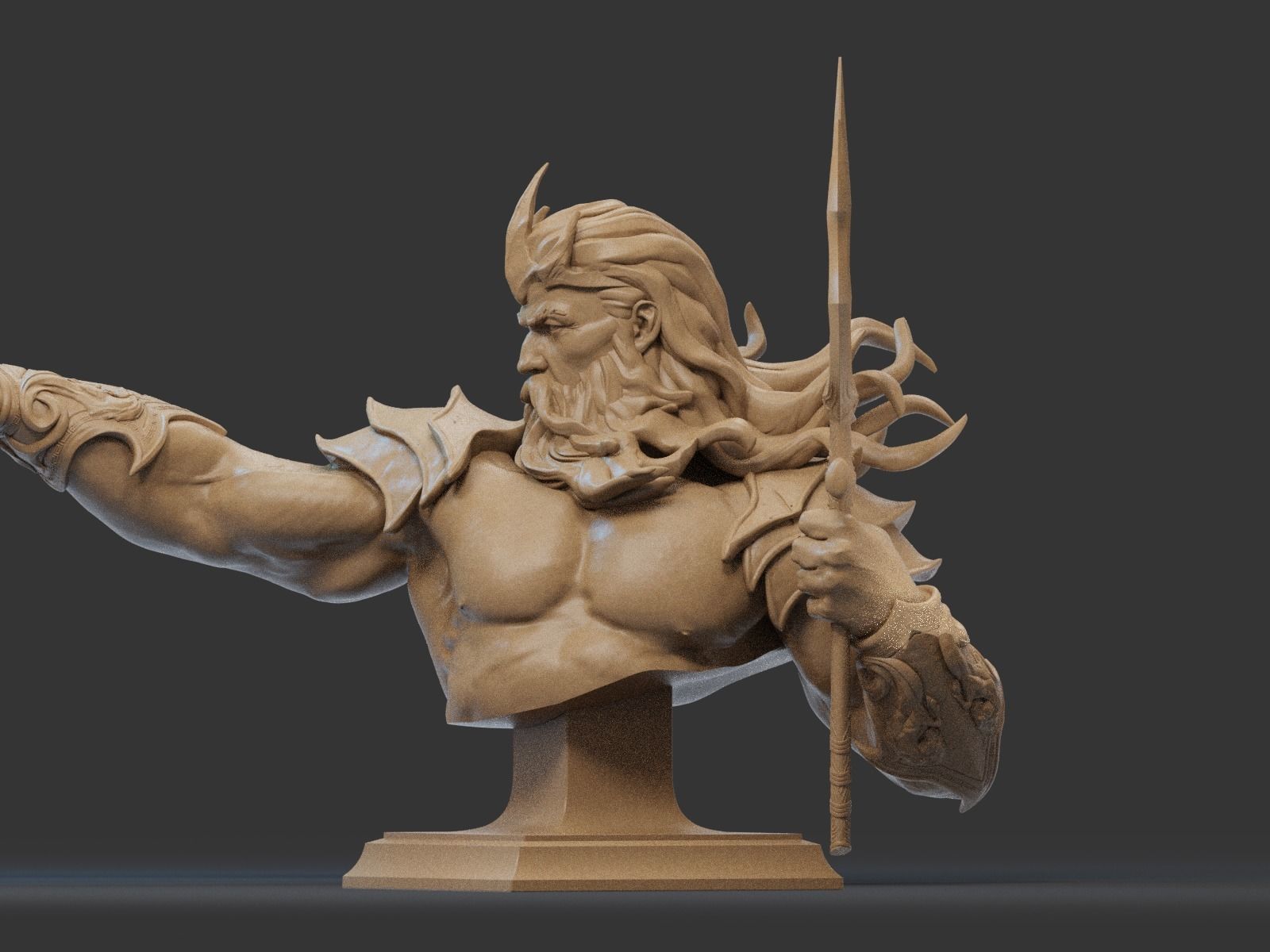 Poseidon Bust 3D Print 3D model 3D printable | CGTrader