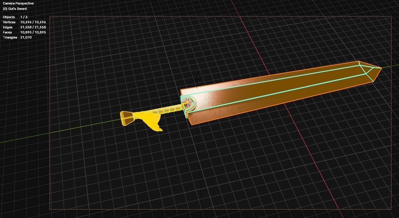 Dragon Slayer Berserk manga Gut s Sword fanart 3D Model free VR / AR ...