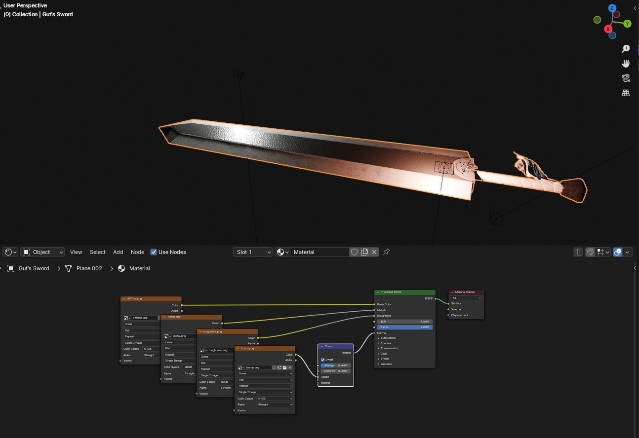 Dragon Slayer Berserk manga Gut s Sword fanart 3D Model free VR / AR ...