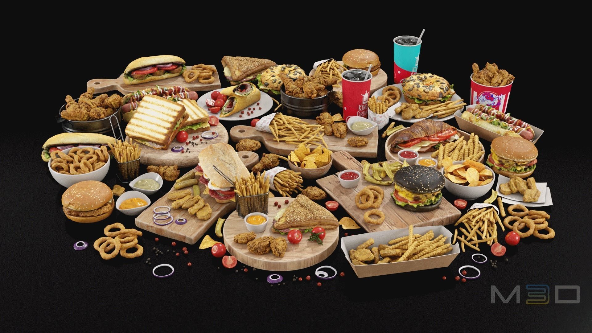 3D model Fast Food VR / AR / low-poly | CGTrader