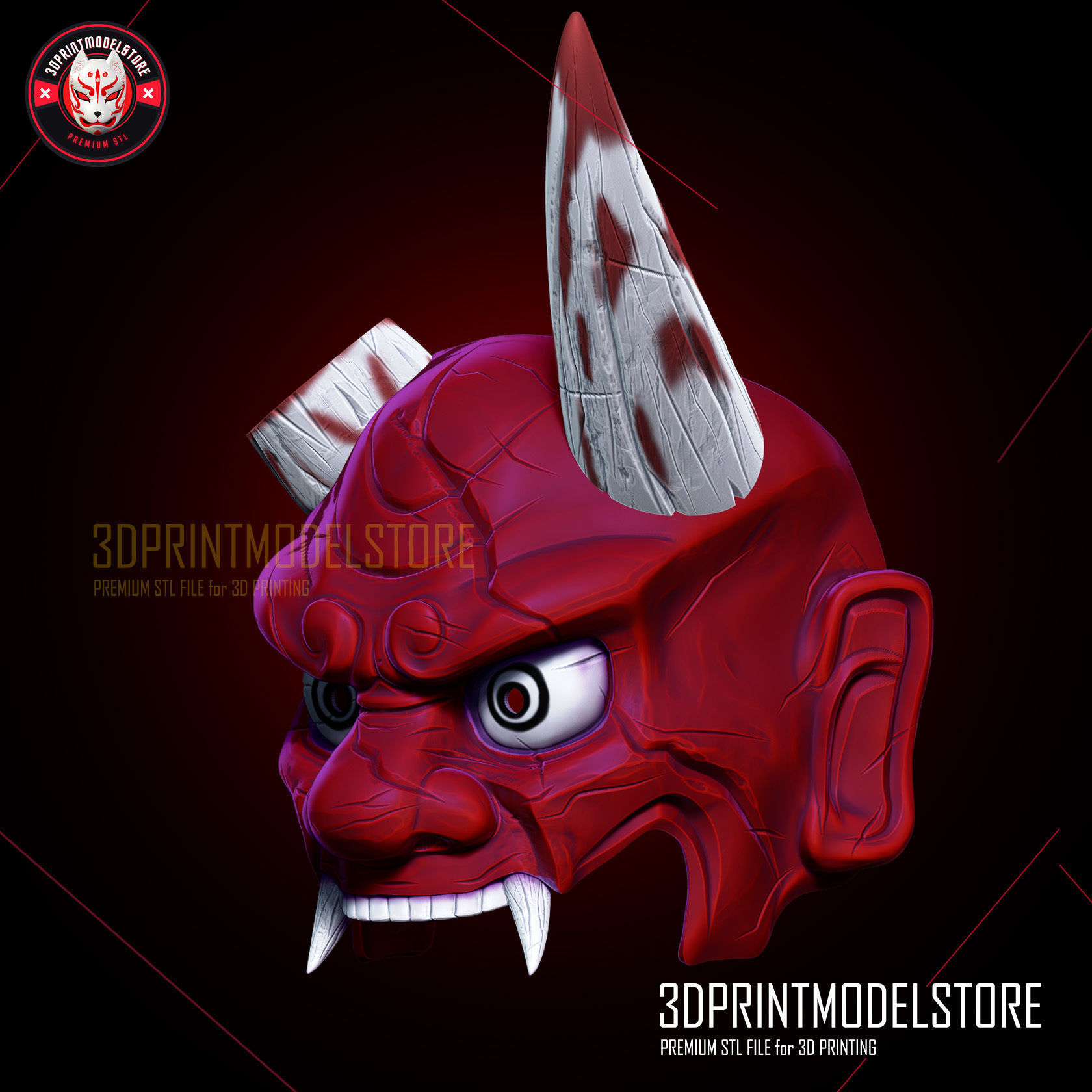 Street Fighter 6 Akuma Mask - Oni Hannya Samurai Ghost Mask 3D model 3D ...