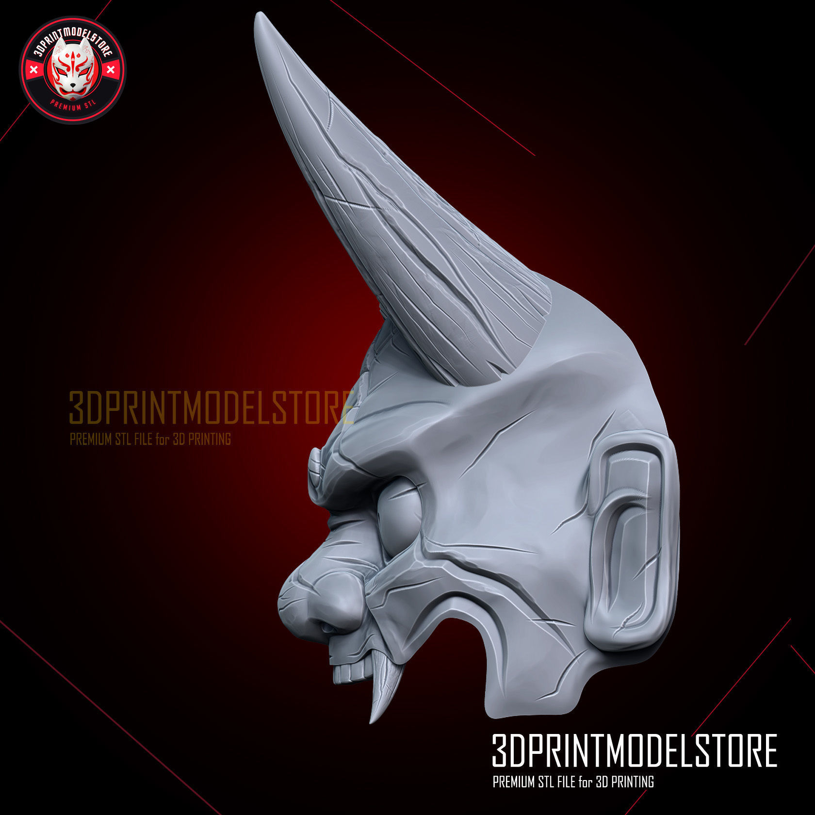 Street Fighter 6 Akuma Mask - Oni Hannya Samurai Ghost Mask 3D model 3D ...