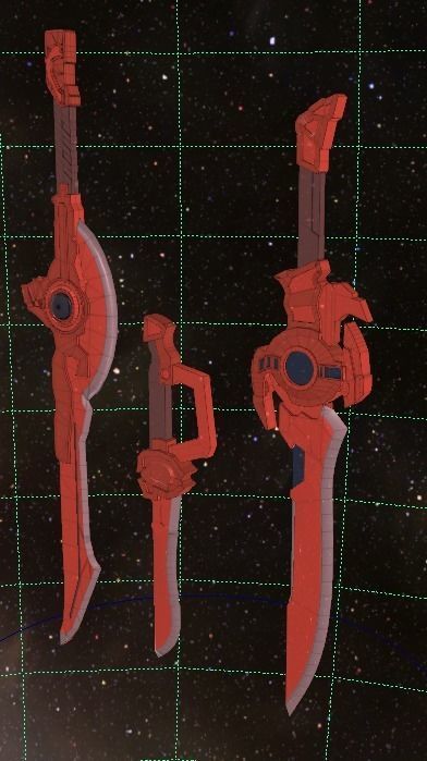 GUNDAM WEAPONS 3 RED RANGER SWORDS 3D model 3D printable | CGTrader