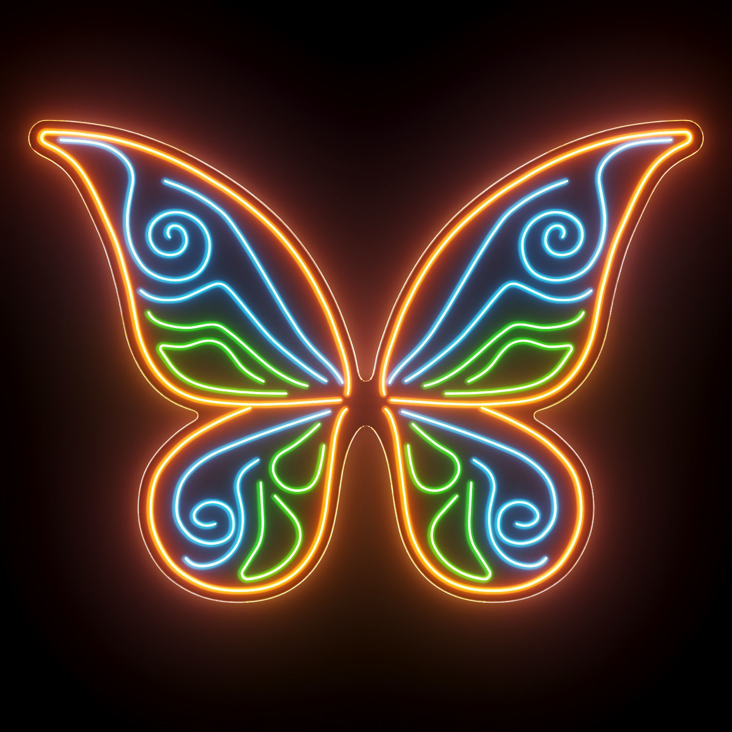 Butterfly Wings Neon Sign 3D model | CGTrader