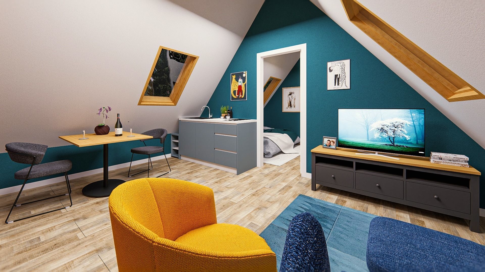 A frame Ara 40m2 3d model basic plans 3D model | CGTrader