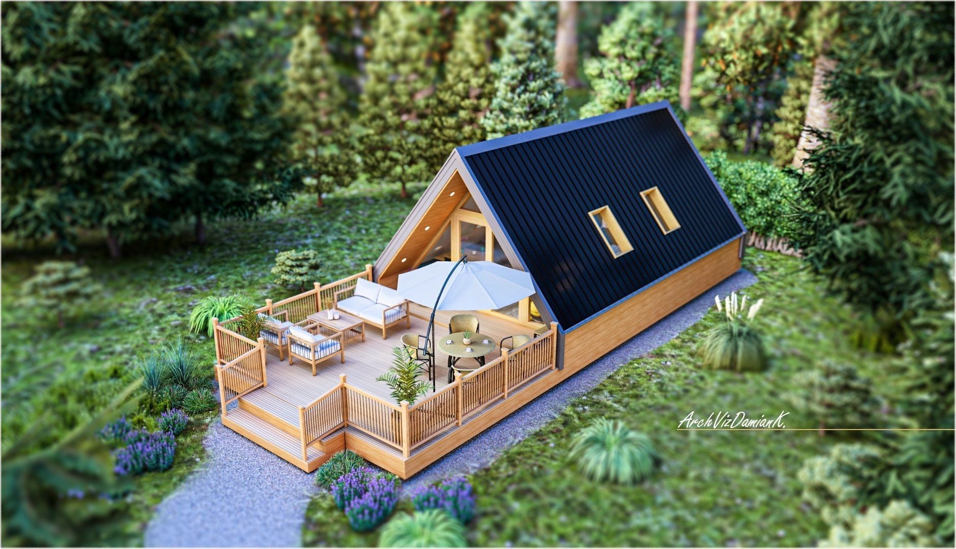 A frame Ara 40m2 3d model basic plans 3D model | CGTrader