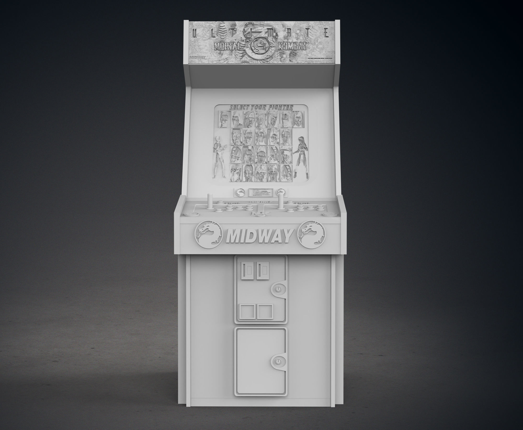 Ultimate Mortal Kombat 3 Arcade Cabinet with Lithophane 3D model 3D ...