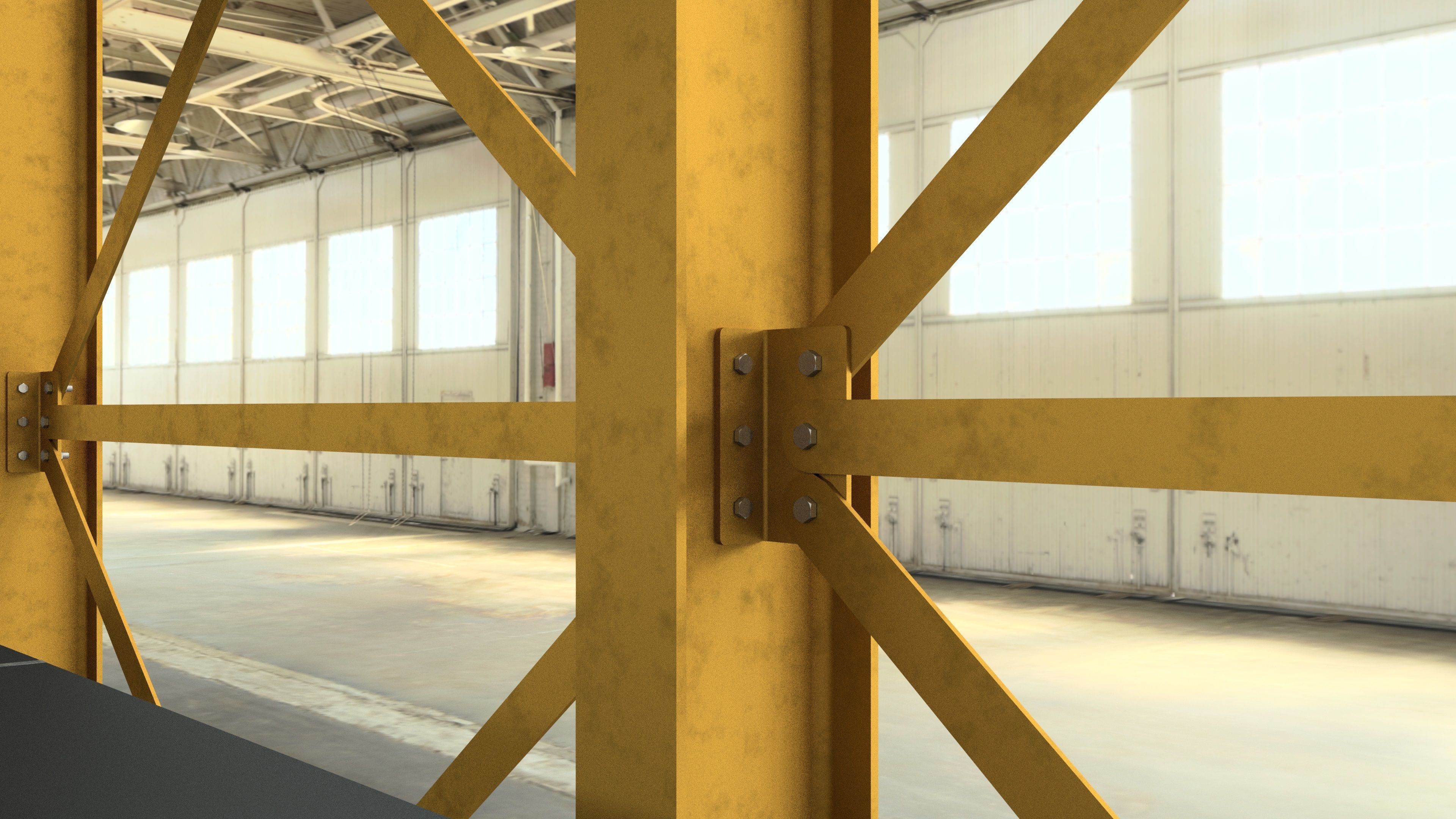 Steel Cantilever Beam free 3D model | CGTrader