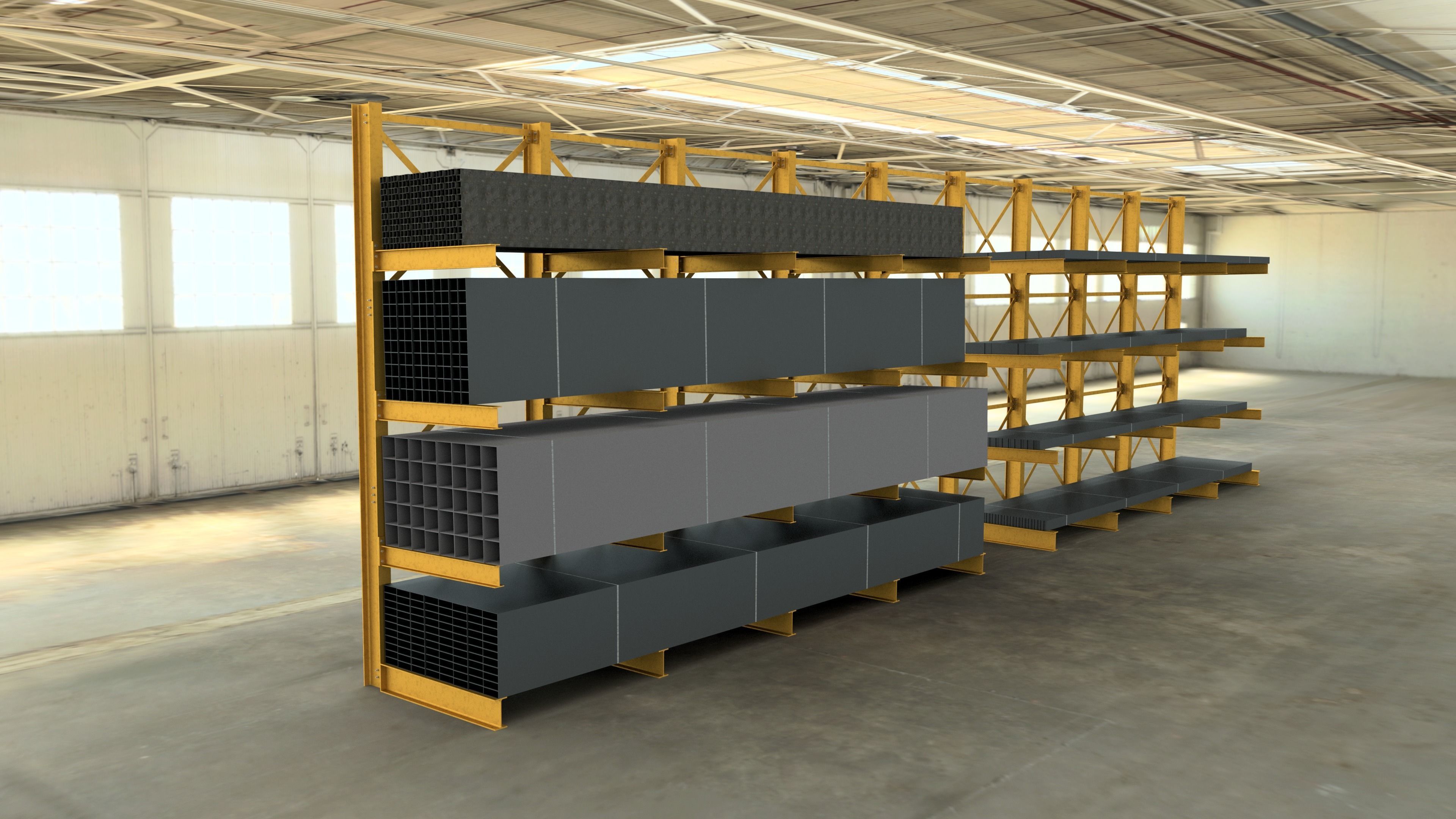 Steel Cantilever Beam free 3D model | CGTrader