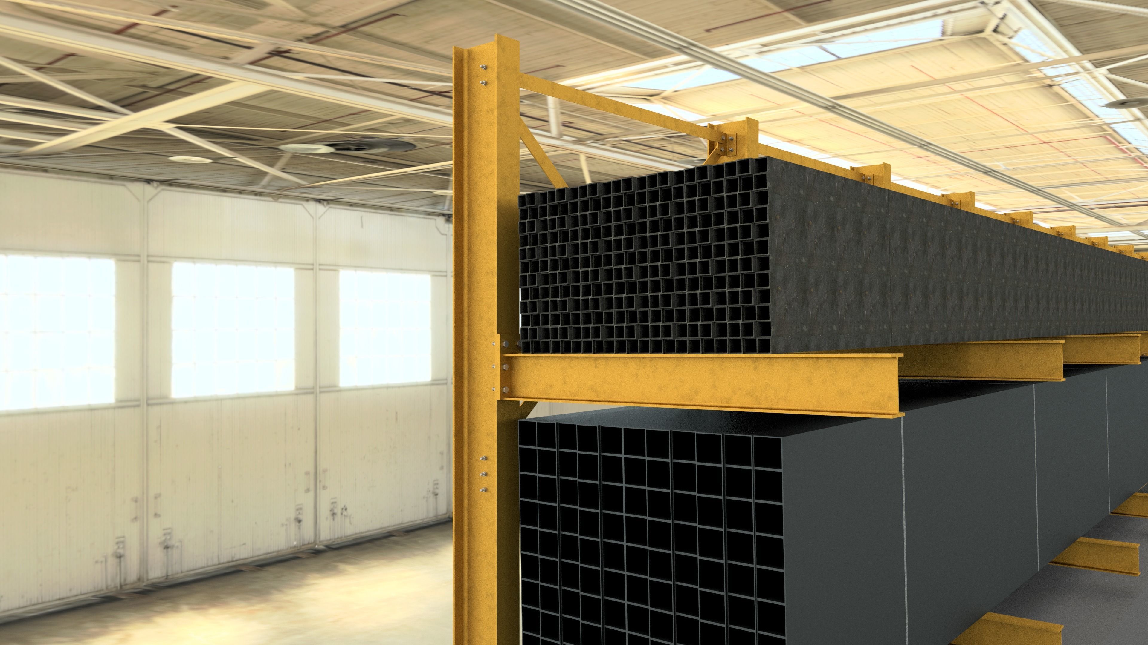 Steel Cantilever Beam free 3D model | CGTrader