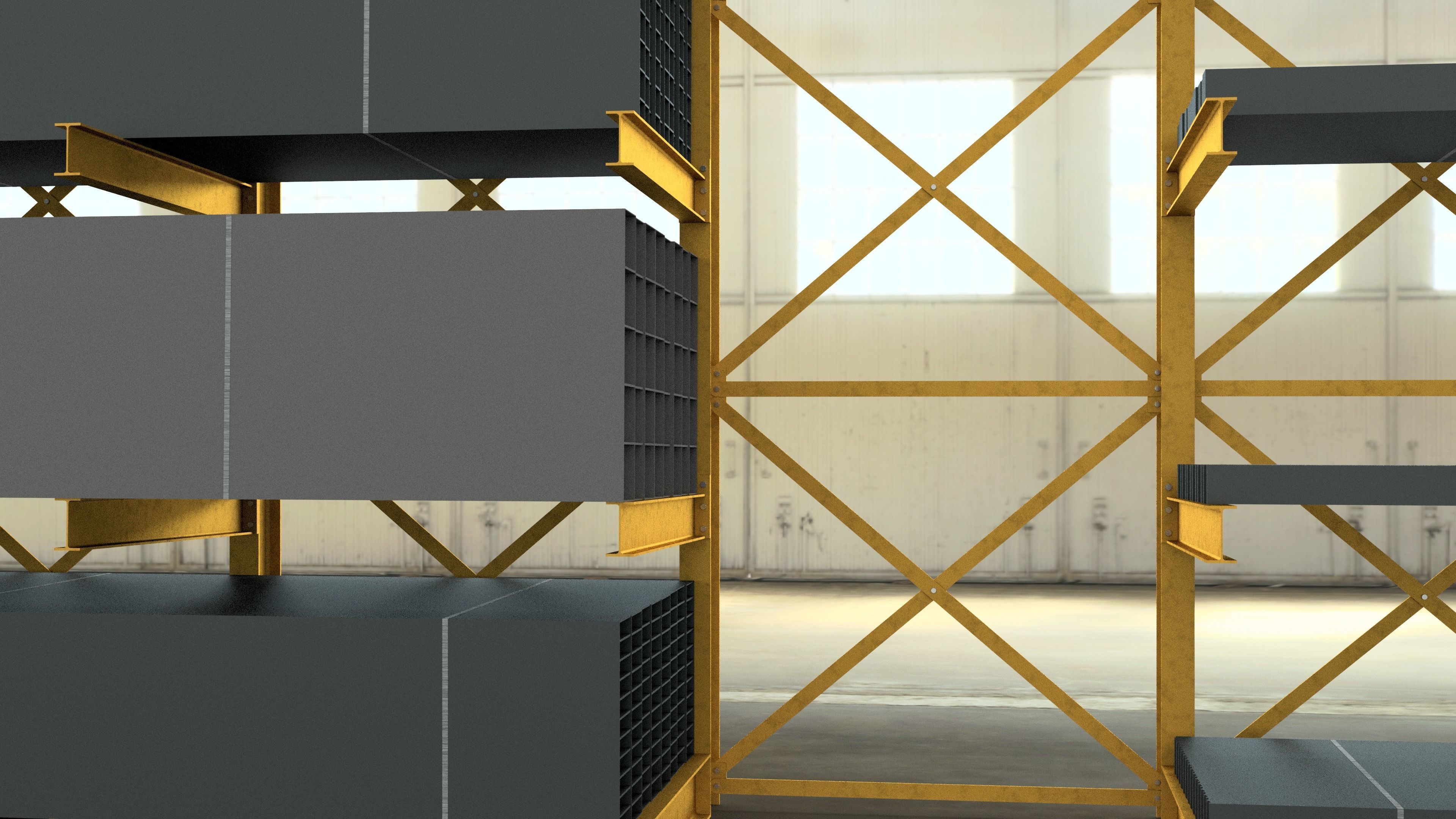 Steel Cantilever Beam free 3D model | CGTrader