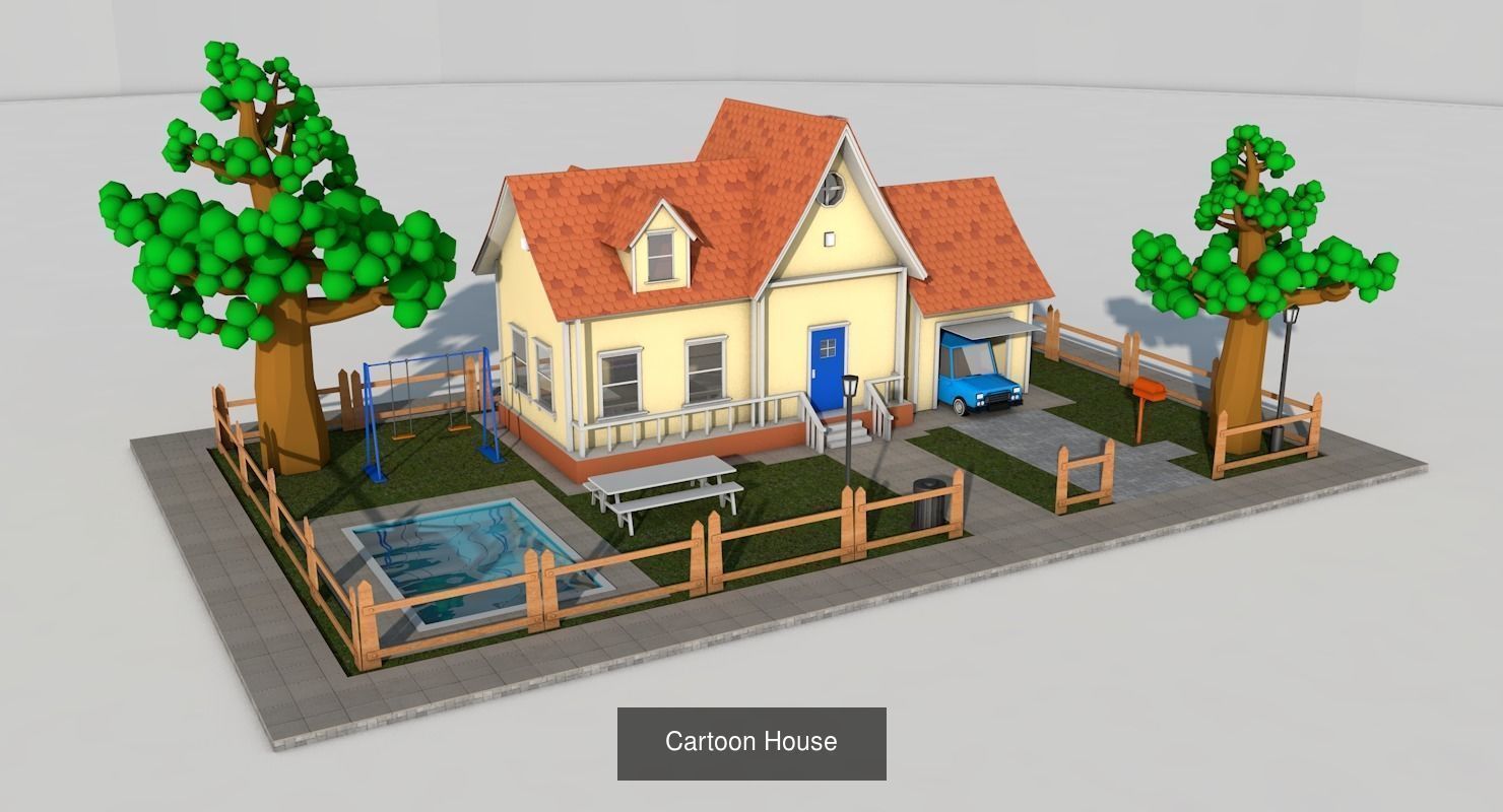 3D Model Collection Cartoon Houses Pack VR / AR / low-poly | CGTrader