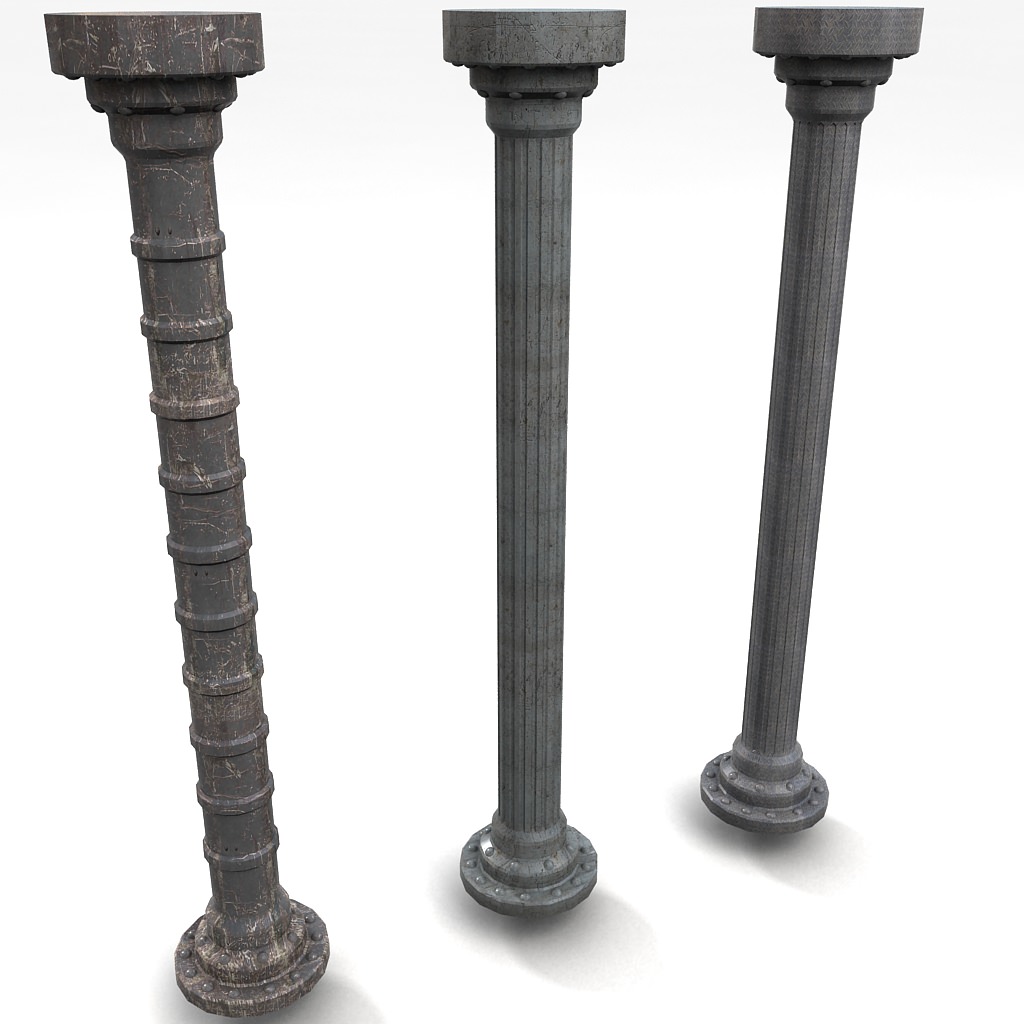 metal column industrial collection textured 3D Models - CGTrader.com
