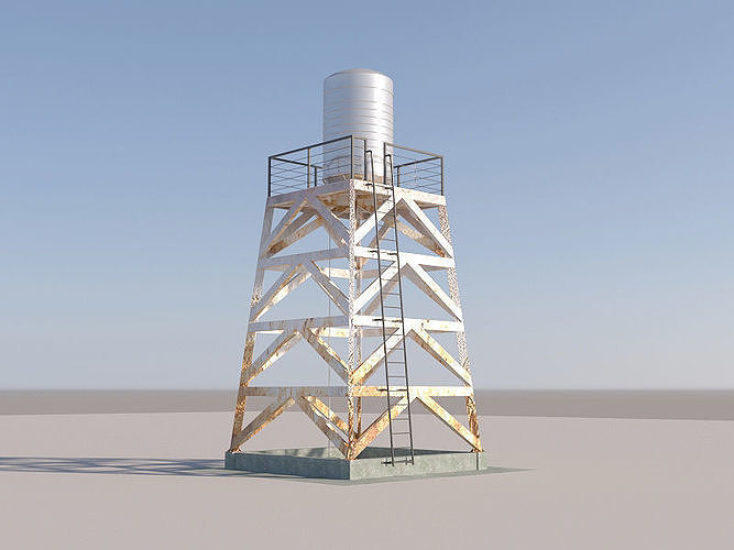 water tank tower free 3D model | CGTrader