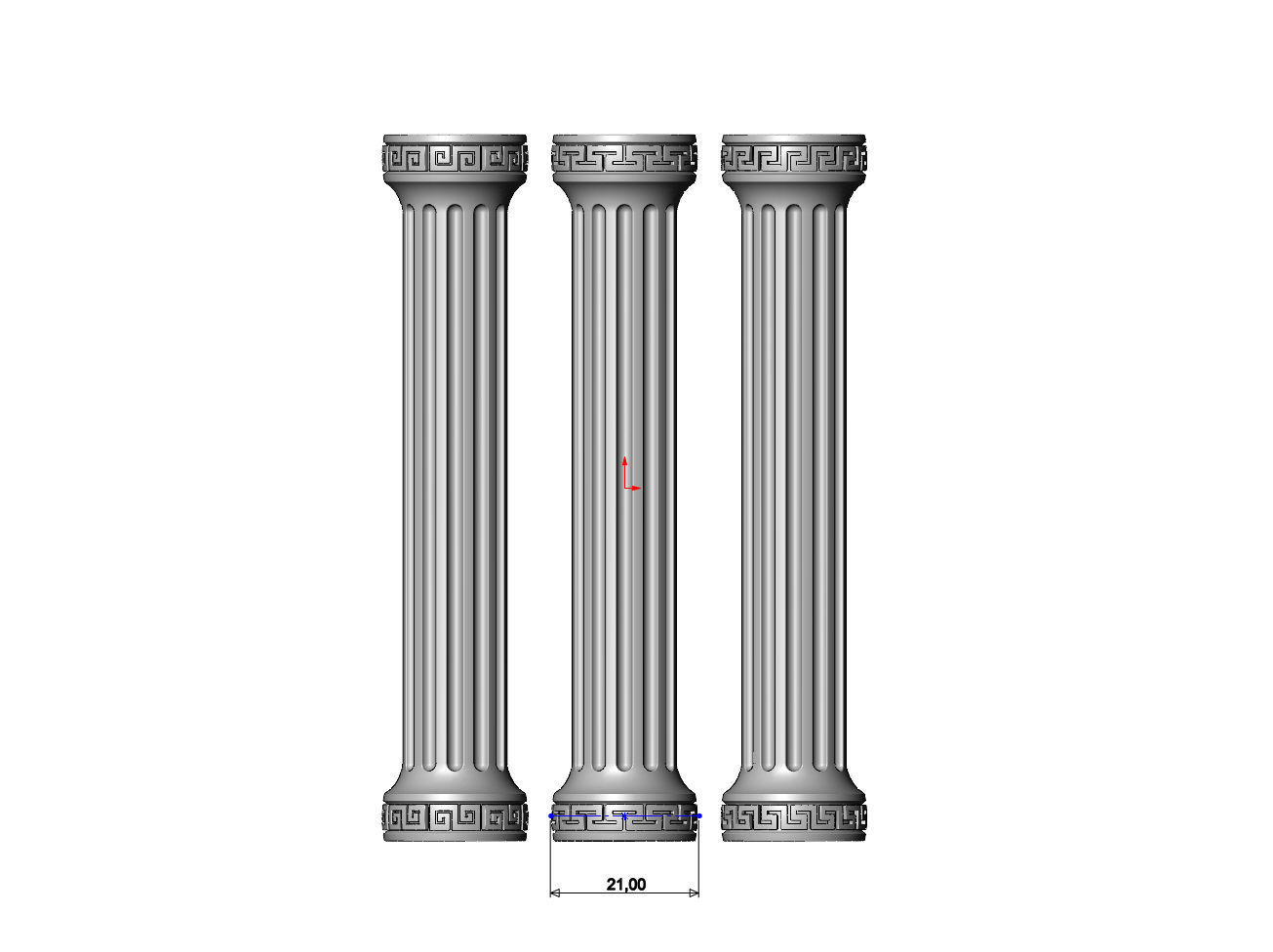 Fluted greek key model making miniature pillar columns 3D model 3D printable | CGTrader