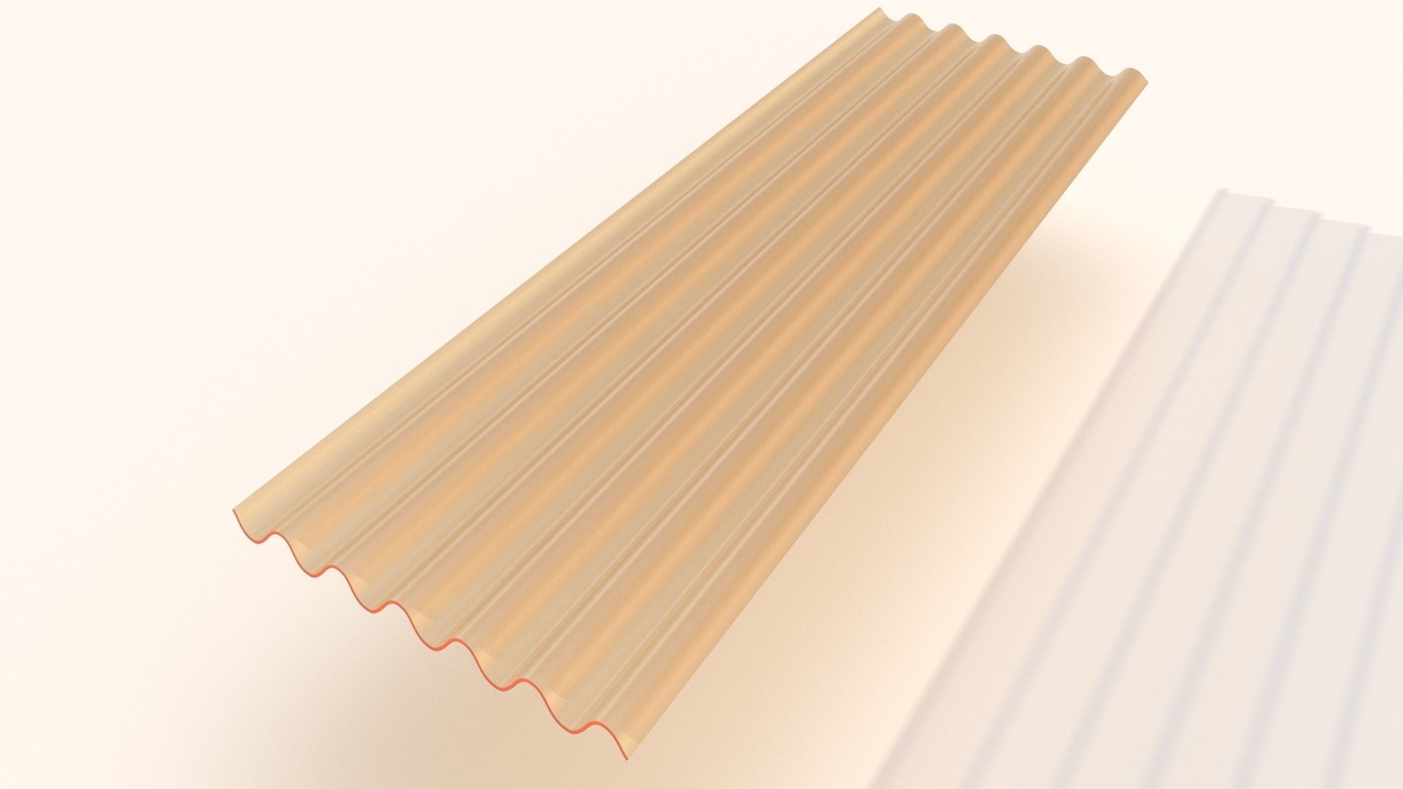 Corrugated Polycarbonate Plastic Sheet free 3D model | CGTrader