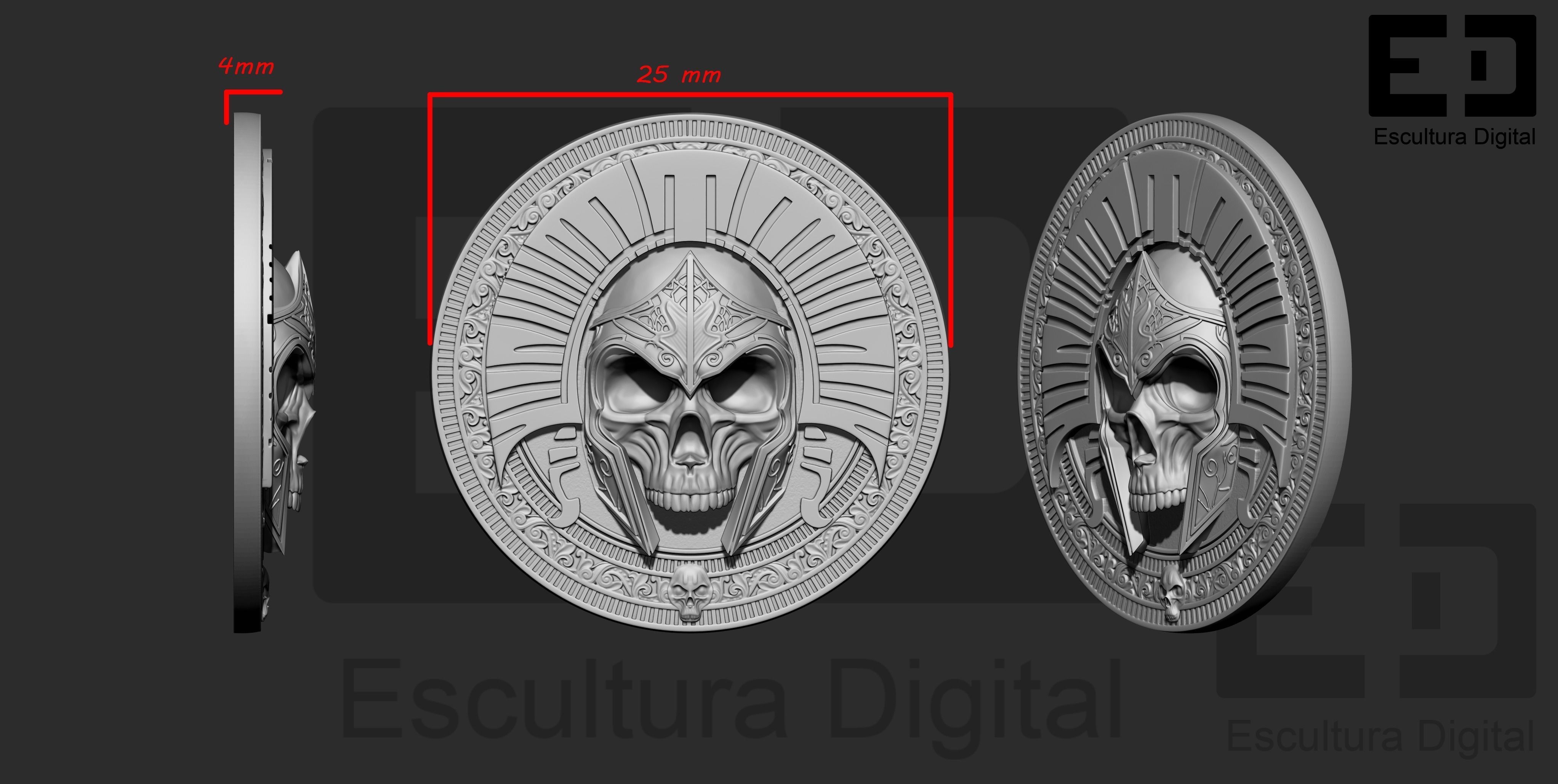 spartan coin 3D model 3D printable | CGTrader