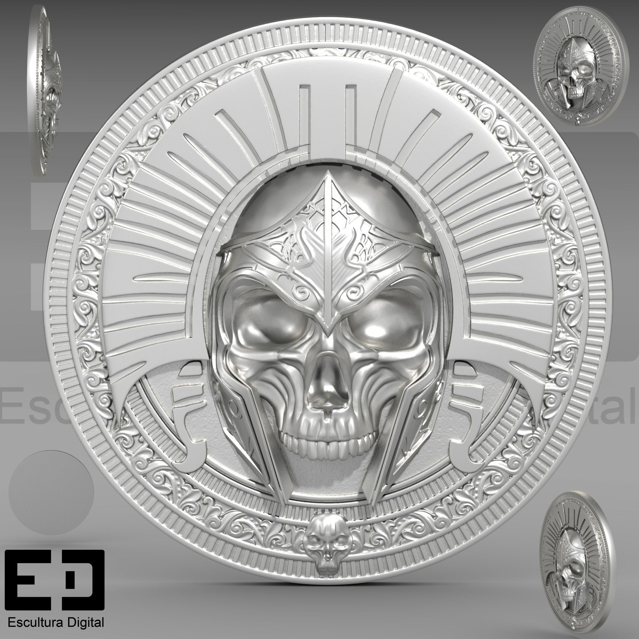 spartan coin 3D model 3D printable | CGTrader