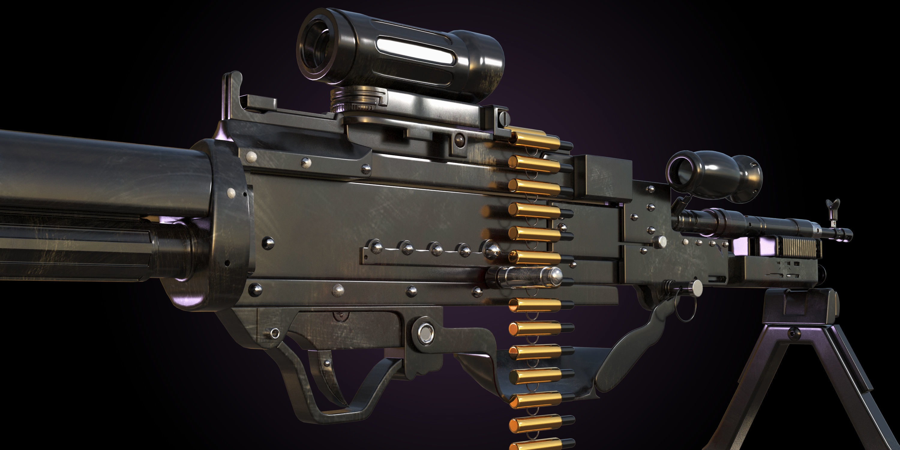 3D model Machine Gun VR / AR / low-poly | CGTrader