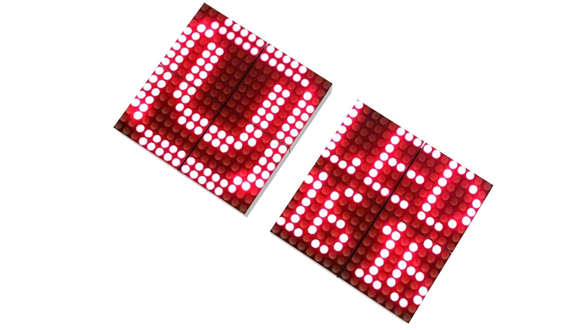 Illuminated LED Dot Matrix Displays Set 3D model | CGTrader