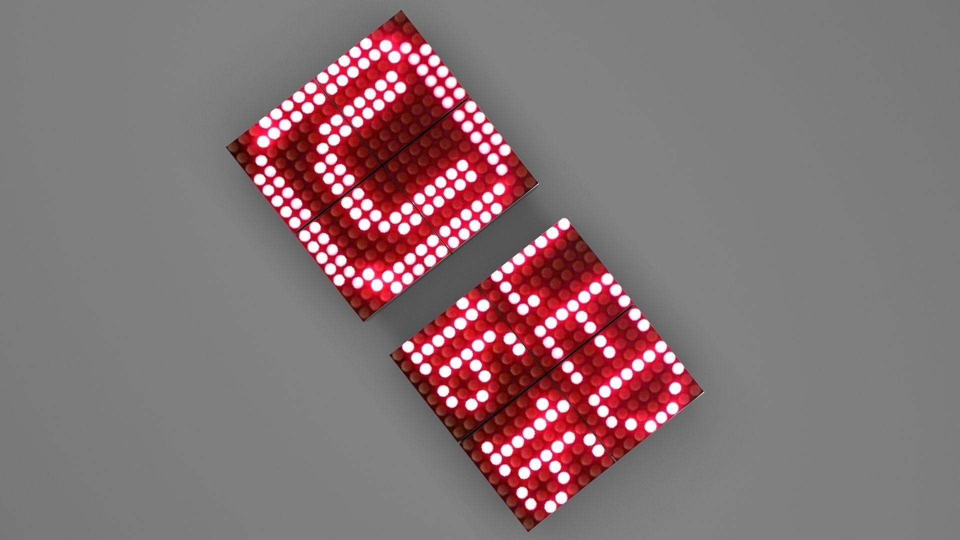 Illuminated LED Dot Matrix Displays Set 3D model | CGTrader