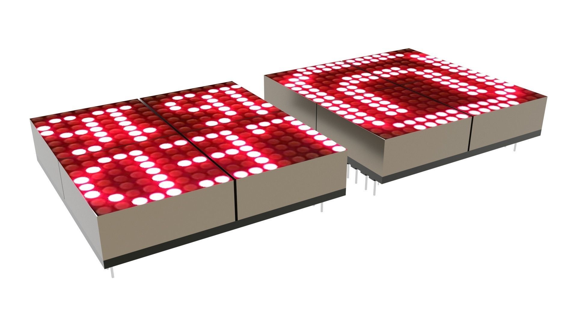 Illuminated LED Dot Matrix Displays Set 3D model | CGTrader