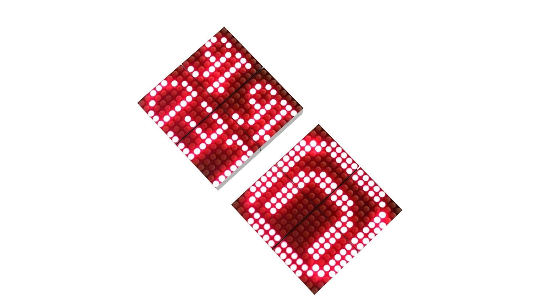 Illuminated LED Dot Matrix Displays Set 3D model | CGTrader