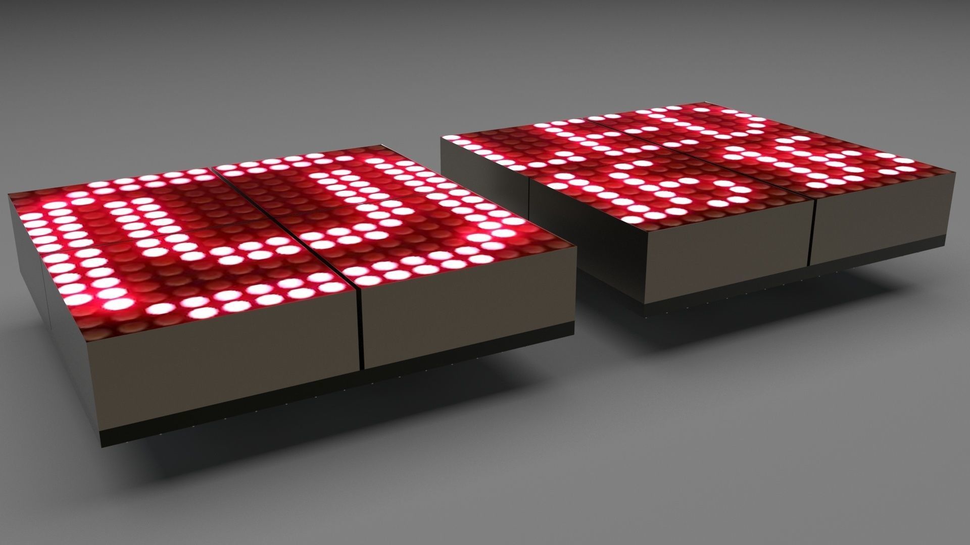 Illuminated LED Dot Matrix Displays Set 3D model | CGTrader