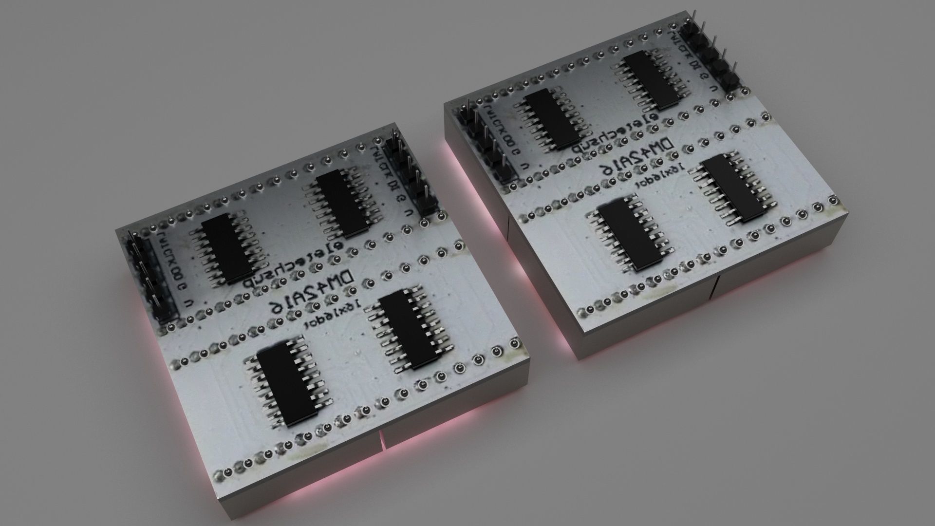 Illuminated LED Dot Matrix Displays Set 3D model | CGTrader