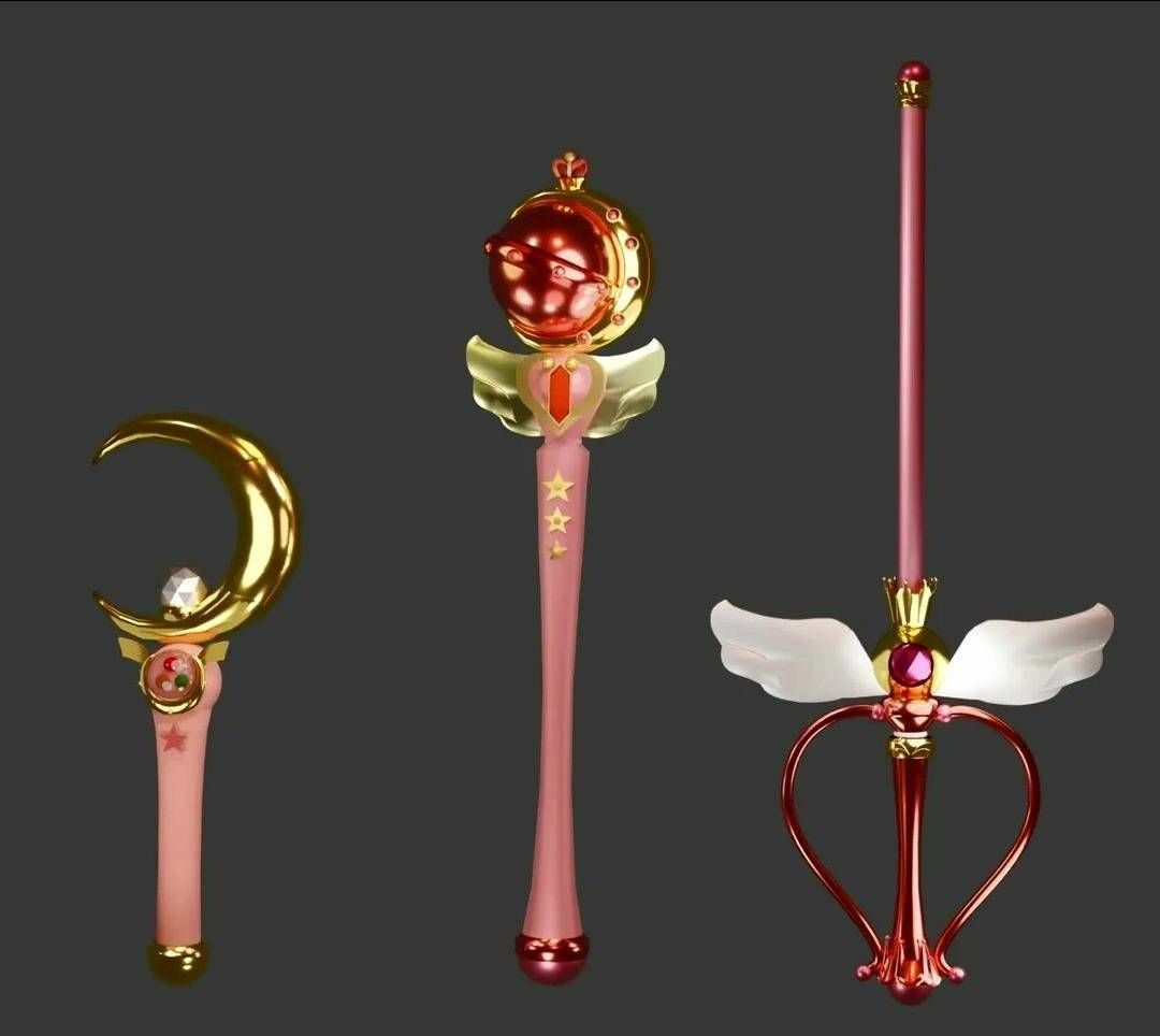 Sailor Moon Wand Set 3D model | CGTrader