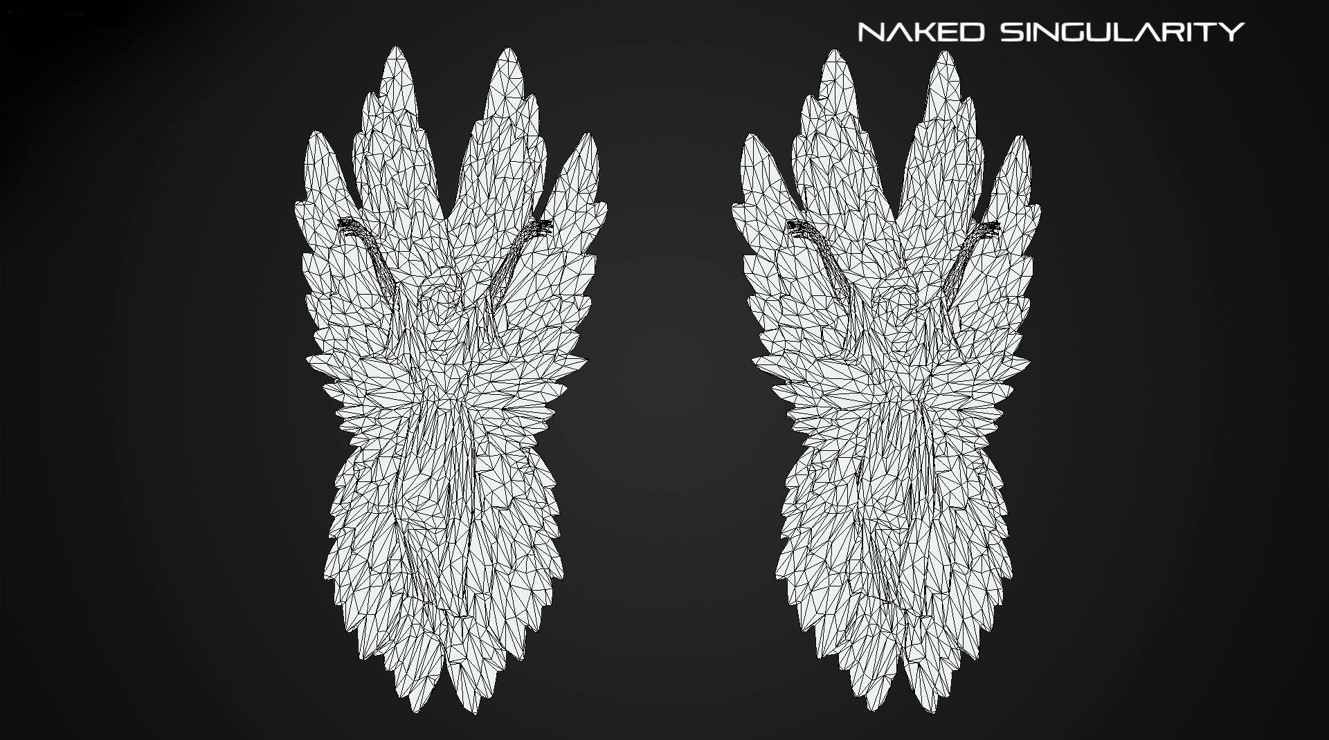 3D model wing shield Medieval dark fantasy weapo VR / AR / low-poly ...
