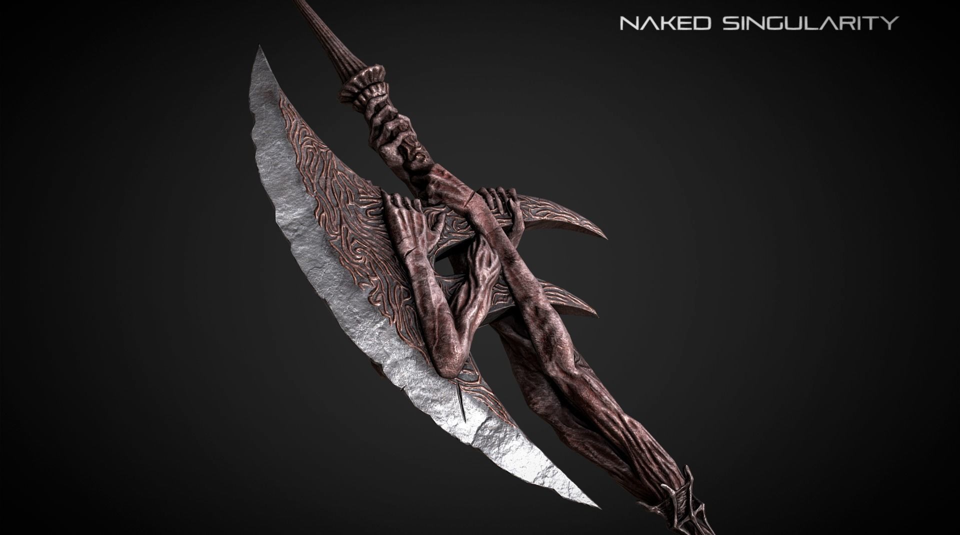 3D model Hades halberd Medieval dark fantasy weapon VR / AR / low-poly ...