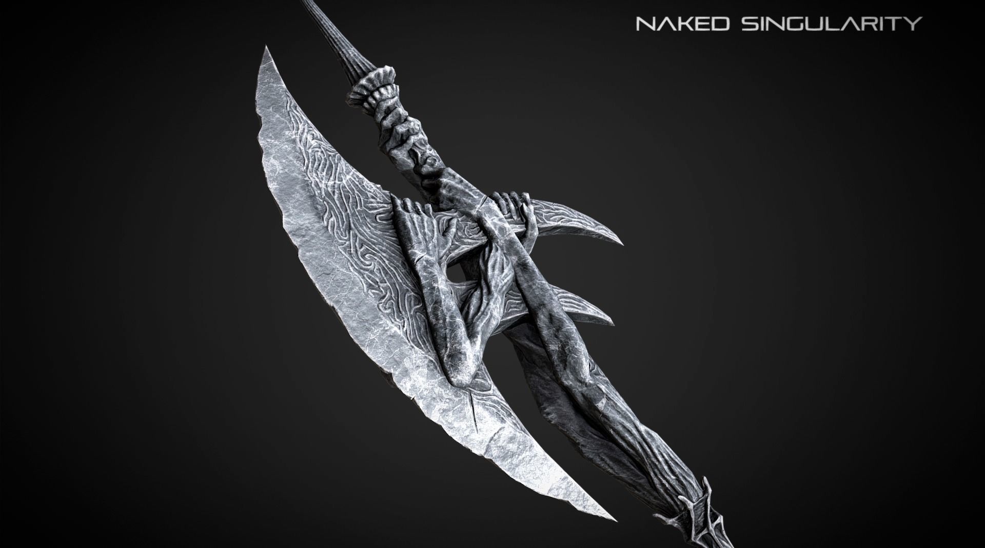 3D model Hades halberd Medieval dark fantasy weapon VR / AR / low-poly ...