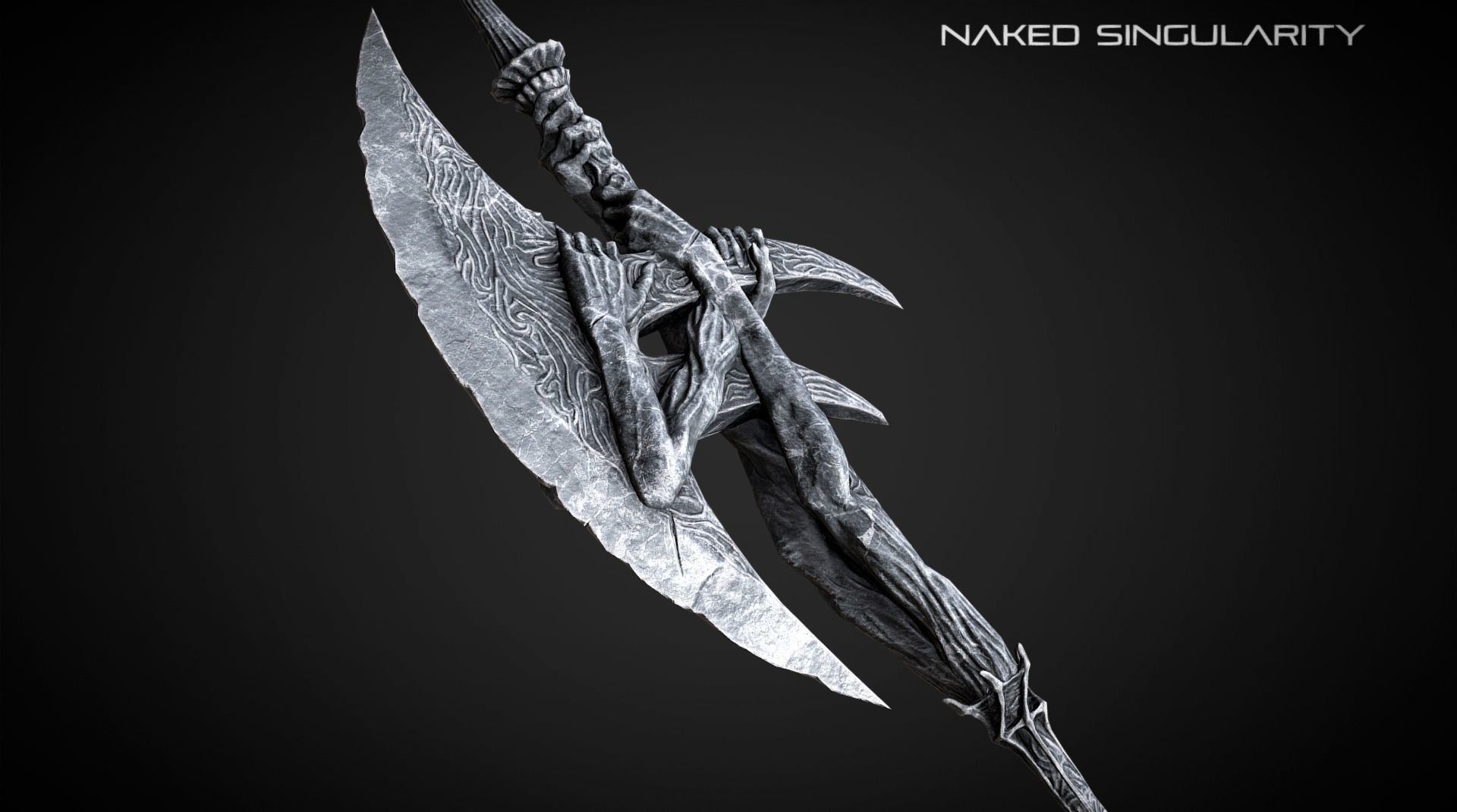3D model Hades halberd Medieval dark fantasy weapon VR / AR / low-poly ...