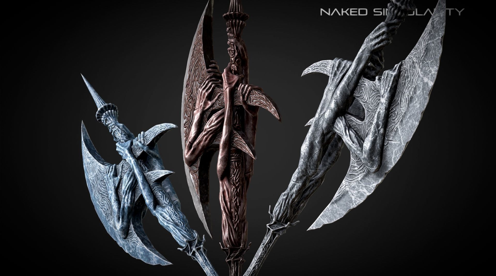 3D model Hades halberd Medieval dark fantasy weapon VR / AR / low-poly ...