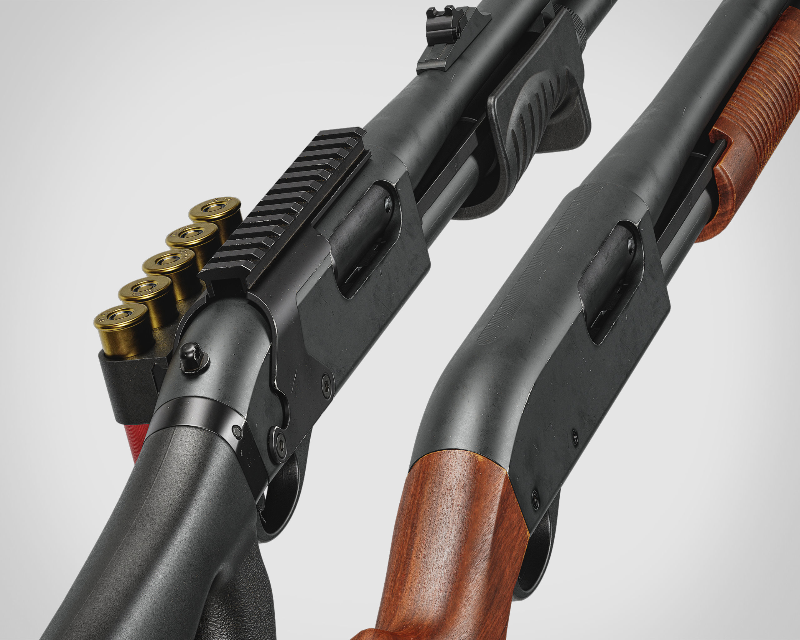 3D model Remington 870 shotguns pack VR / AR / low-poly | CGTrader