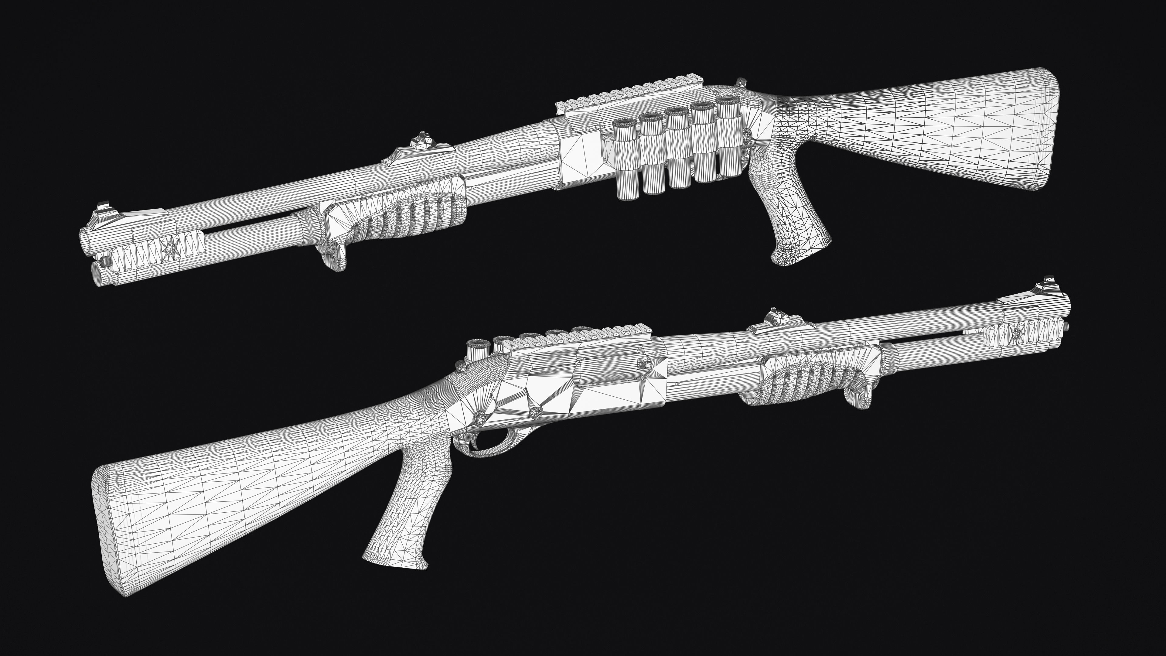 3D model Remington 870 shotguns pack VR / AR / low-poly | CGTrader