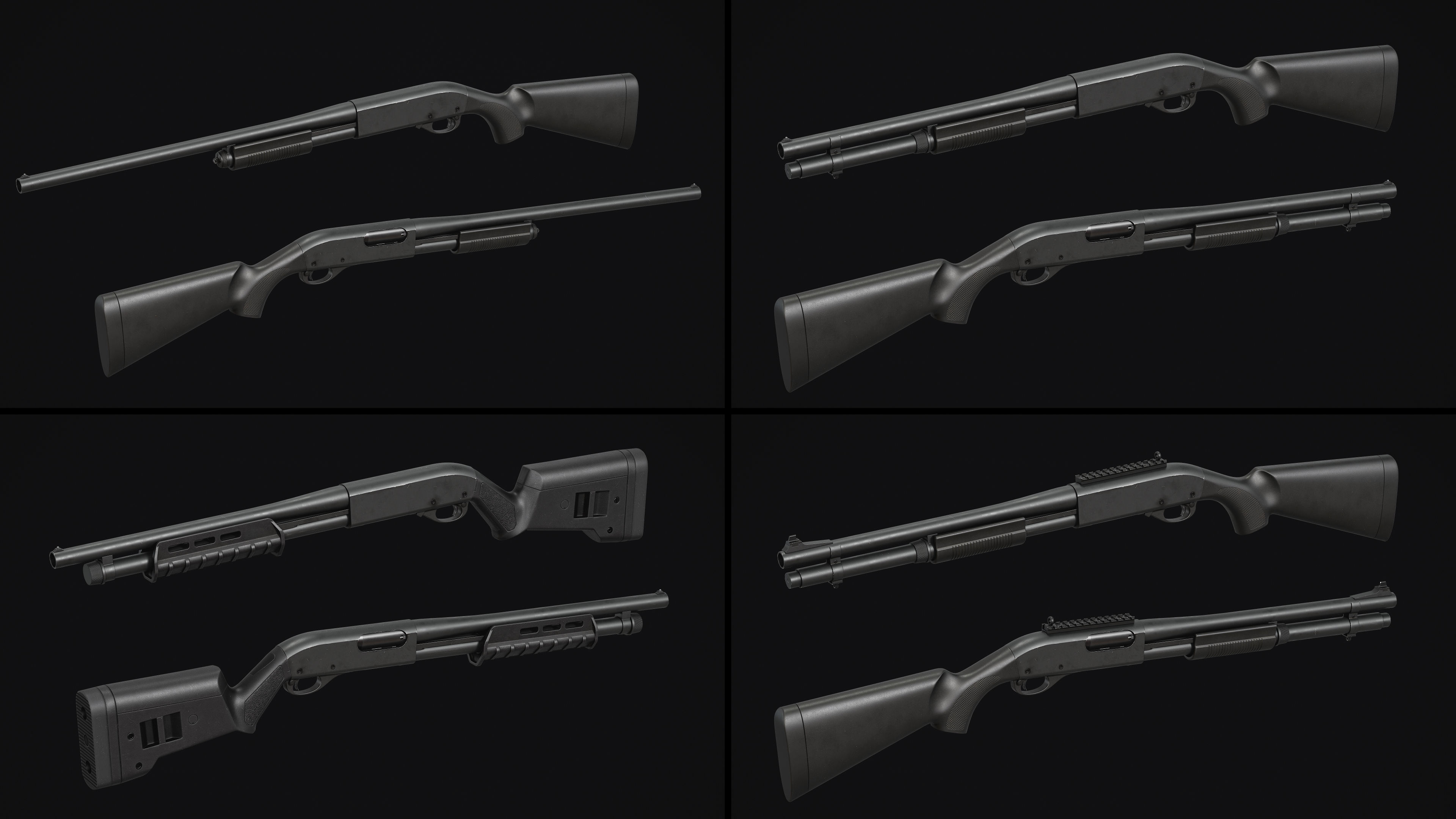 3D model Remington 870 shotguns pack VR / AR / low-poly | CGTrader