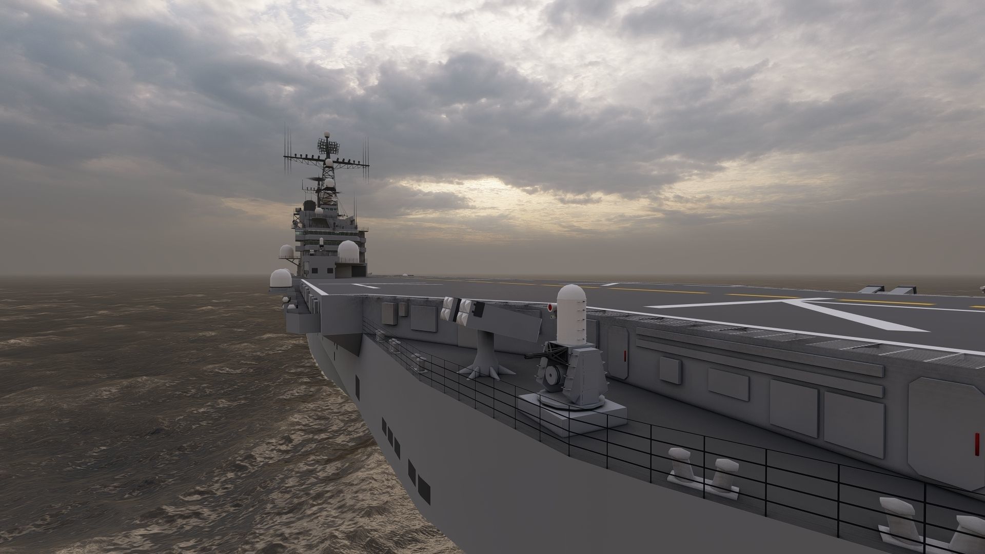 Frigate type-Warship 3D model rigged | CGTrader