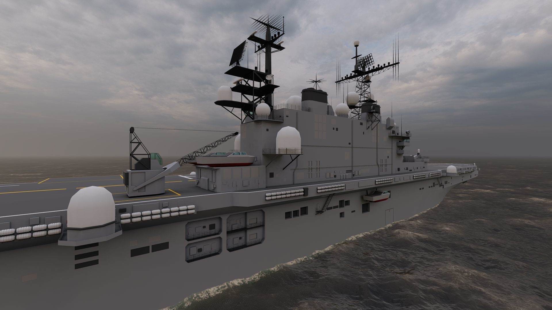 Frigate type-Warship 3D model rigged | CGTrader