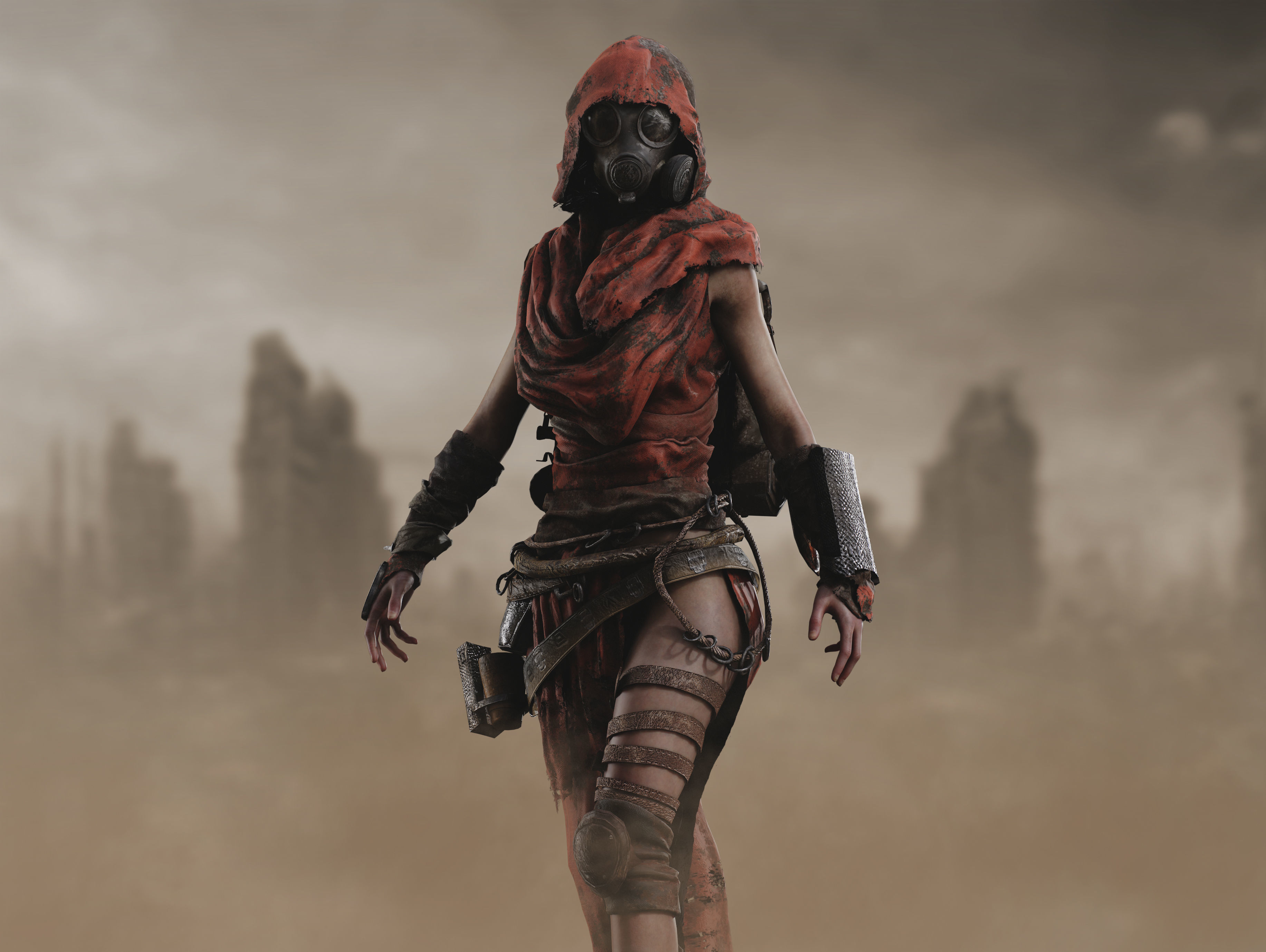 3D model Post Apocalyptic Girl VR / AR / low-poly | CGTrader