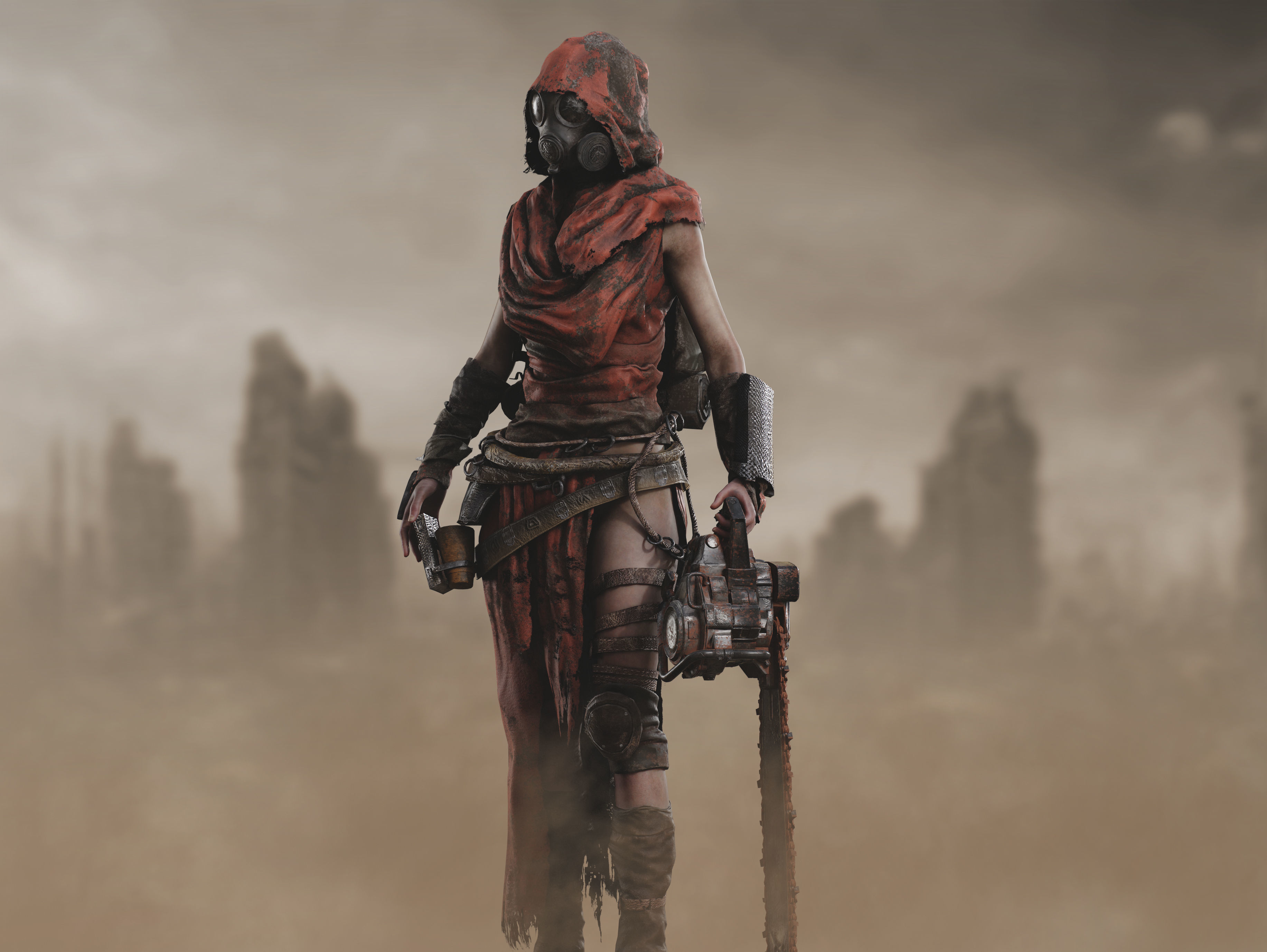 3D model Post Apocalyptic Girl VR / AR / low-poly | CGTrader