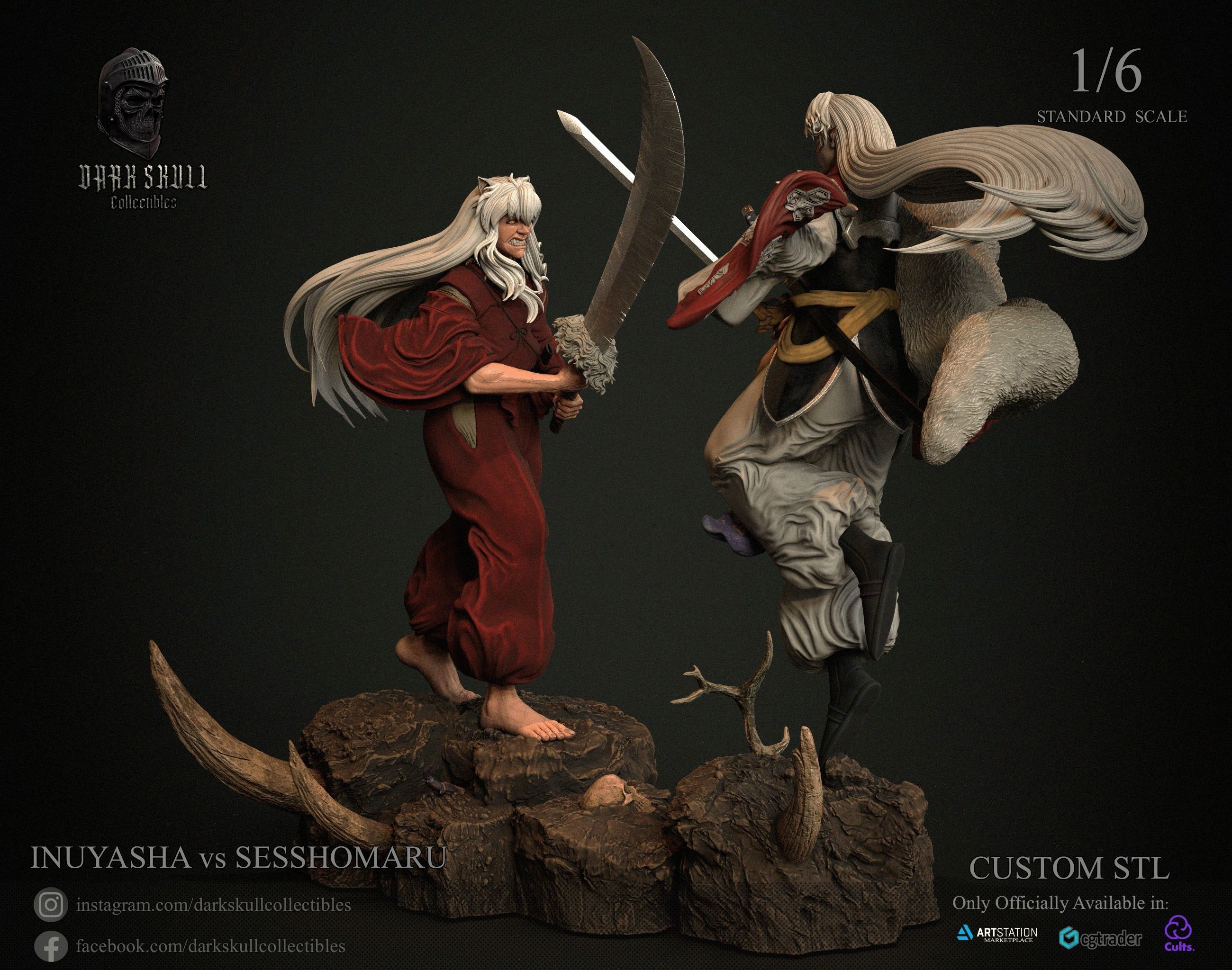 INUYASHA vs SESSHOMARU 3D model 3D printable | CGTrader