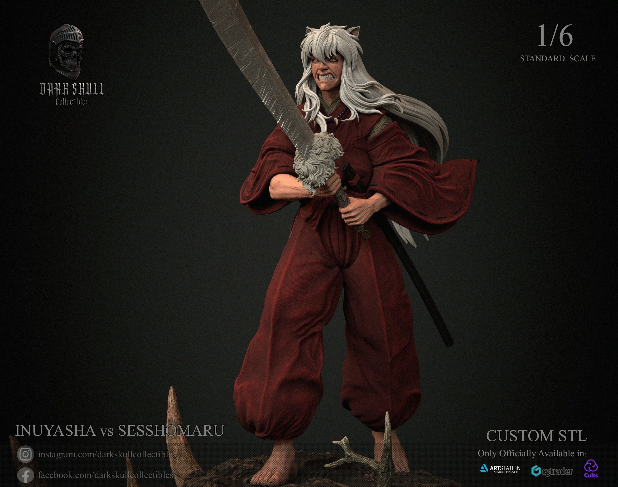 INUYASHA vs SESSHOMARU 3D model 3D printable | CGTrader