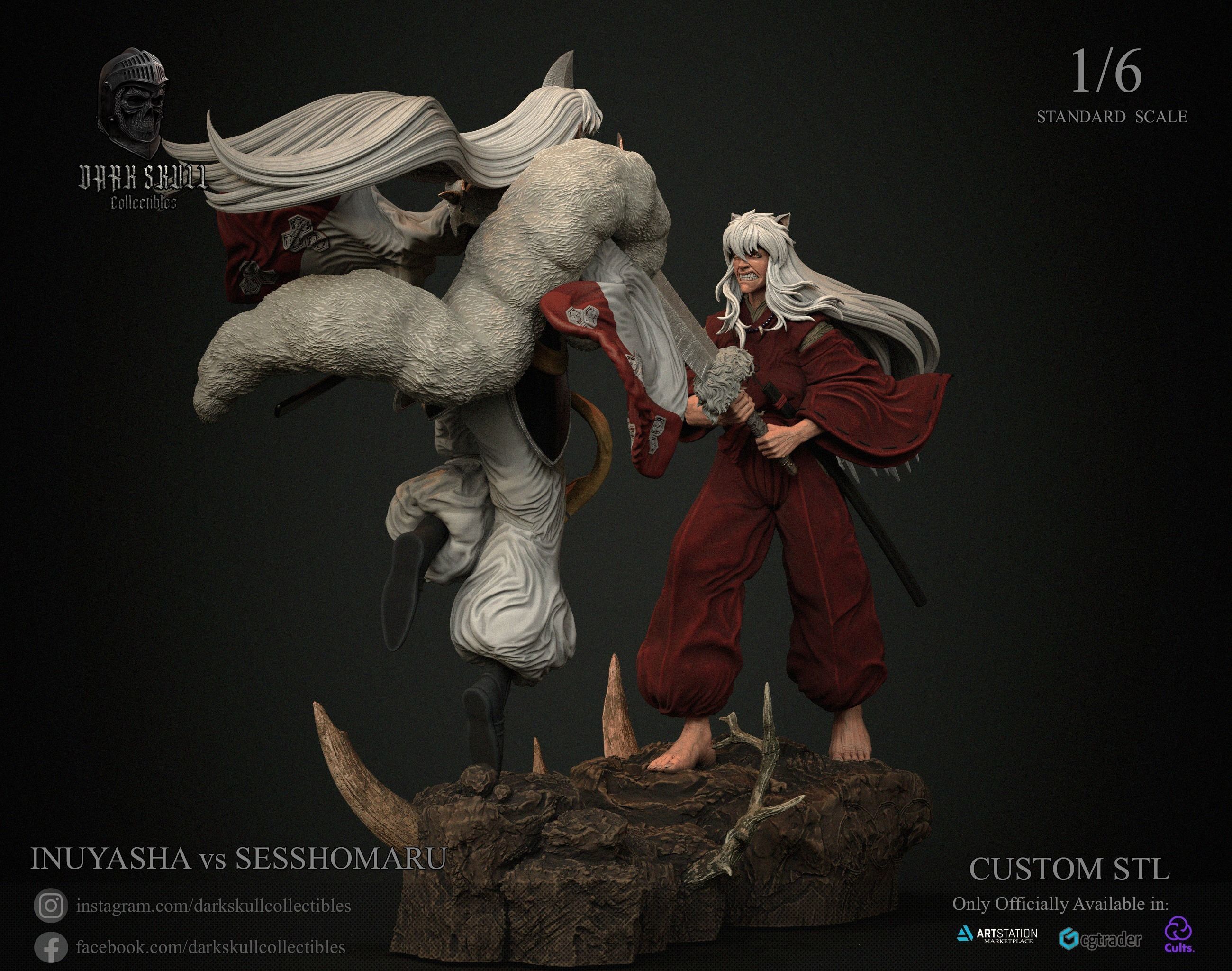 INUYASHA vs SESSHOMARU 3D model 3D printable | CGTrader