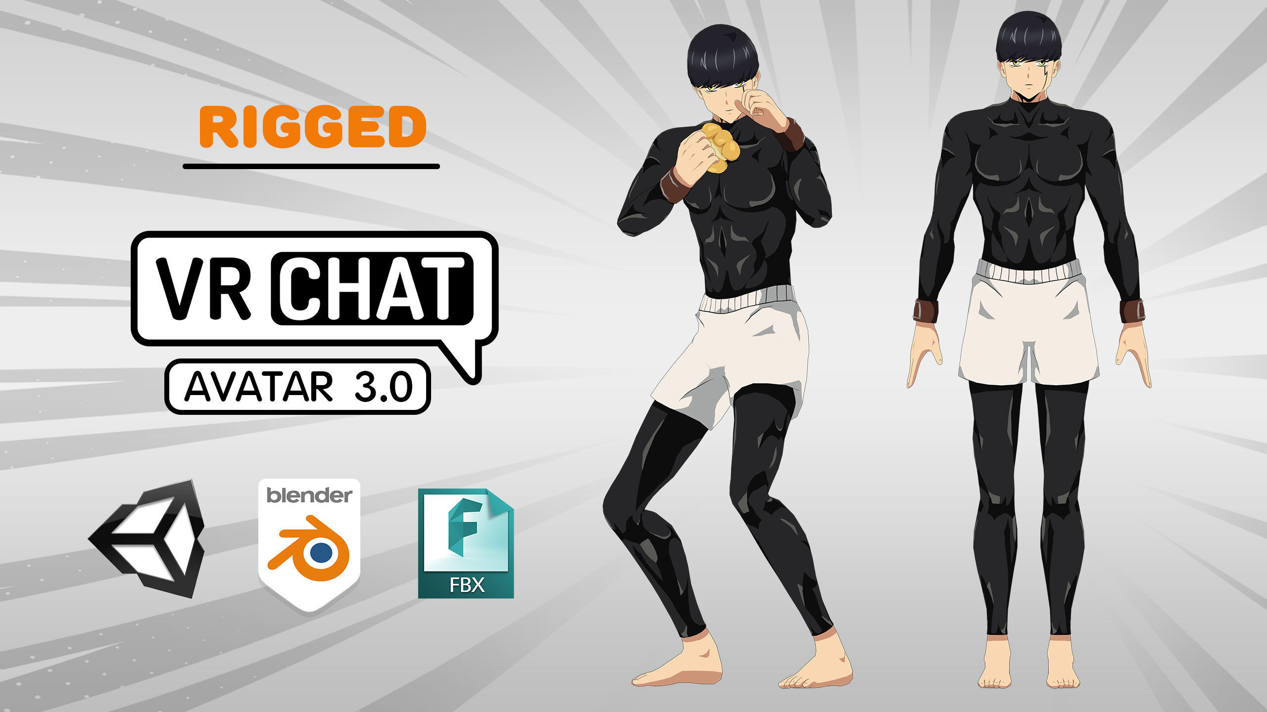 3D model Mash Burnedead VRChat Avatar and Rigify - Mashle VR / AR / low ...