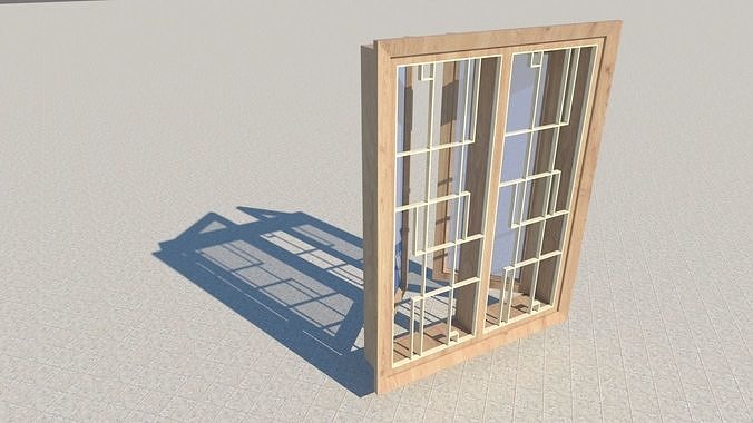 Window with 2 door free 3D model | CGTrader