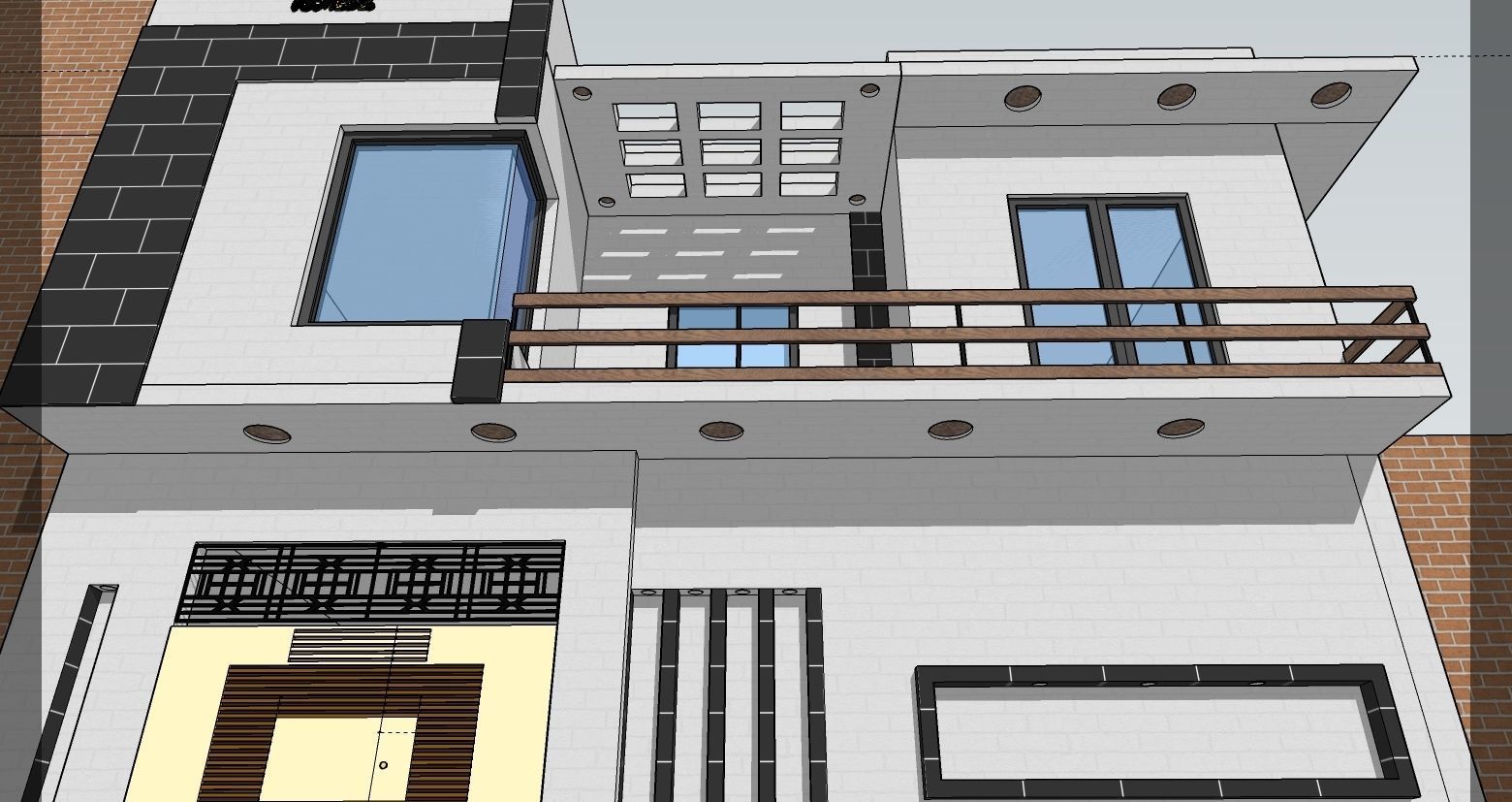 Villa Front Elevation free 3D model | CGTrader