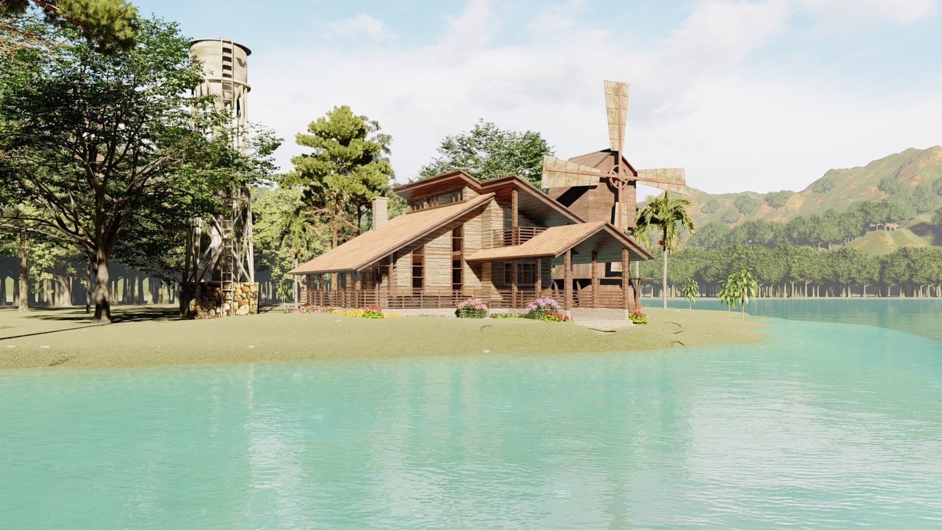 Hill Villa Design free 3D model | CGTrader